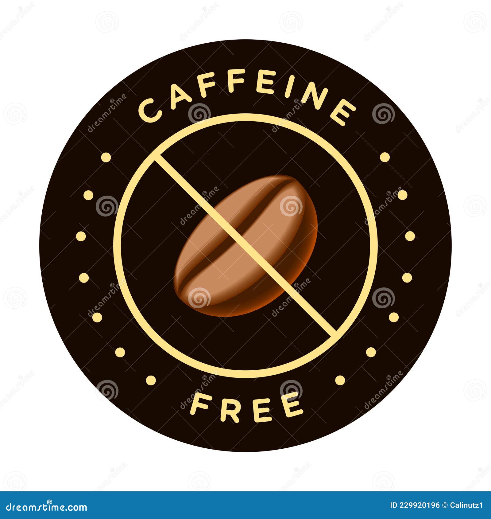 Caffeine Free Vector Logo Icon Design Badge Stock Vector - Illustration ...
