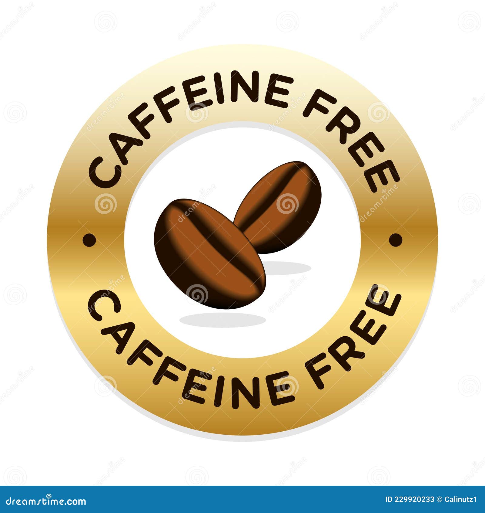 Caffeine Free Vector Logo Icon Design Badge Stock Vector - Illustration ...