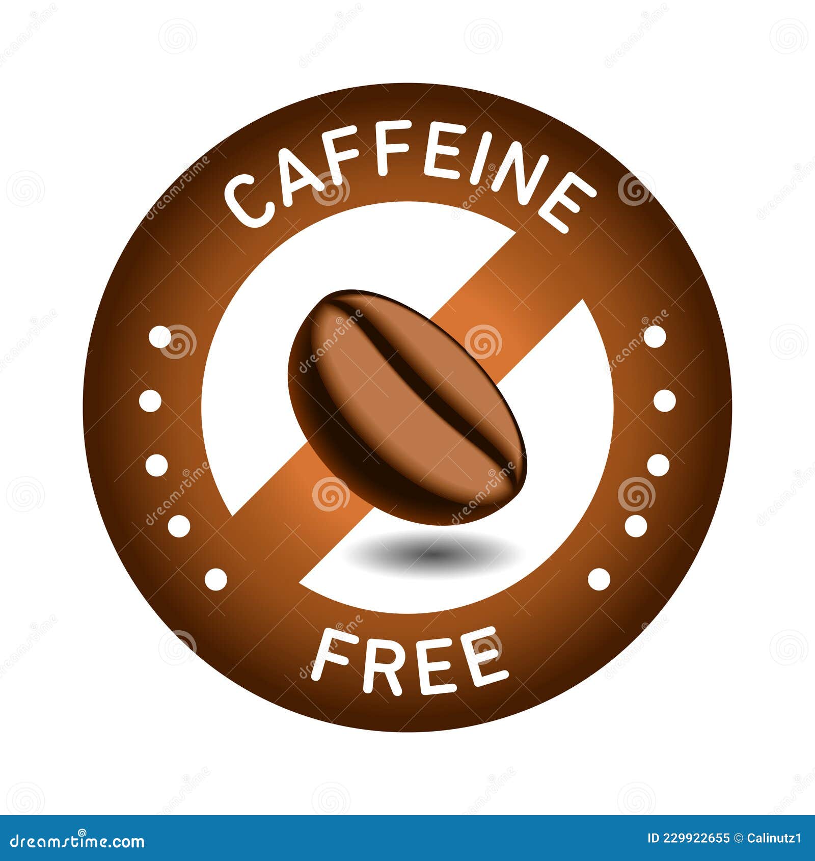 Caffeine Free Vector Logo Icon Design Badge Stock Vector - Illustration ...