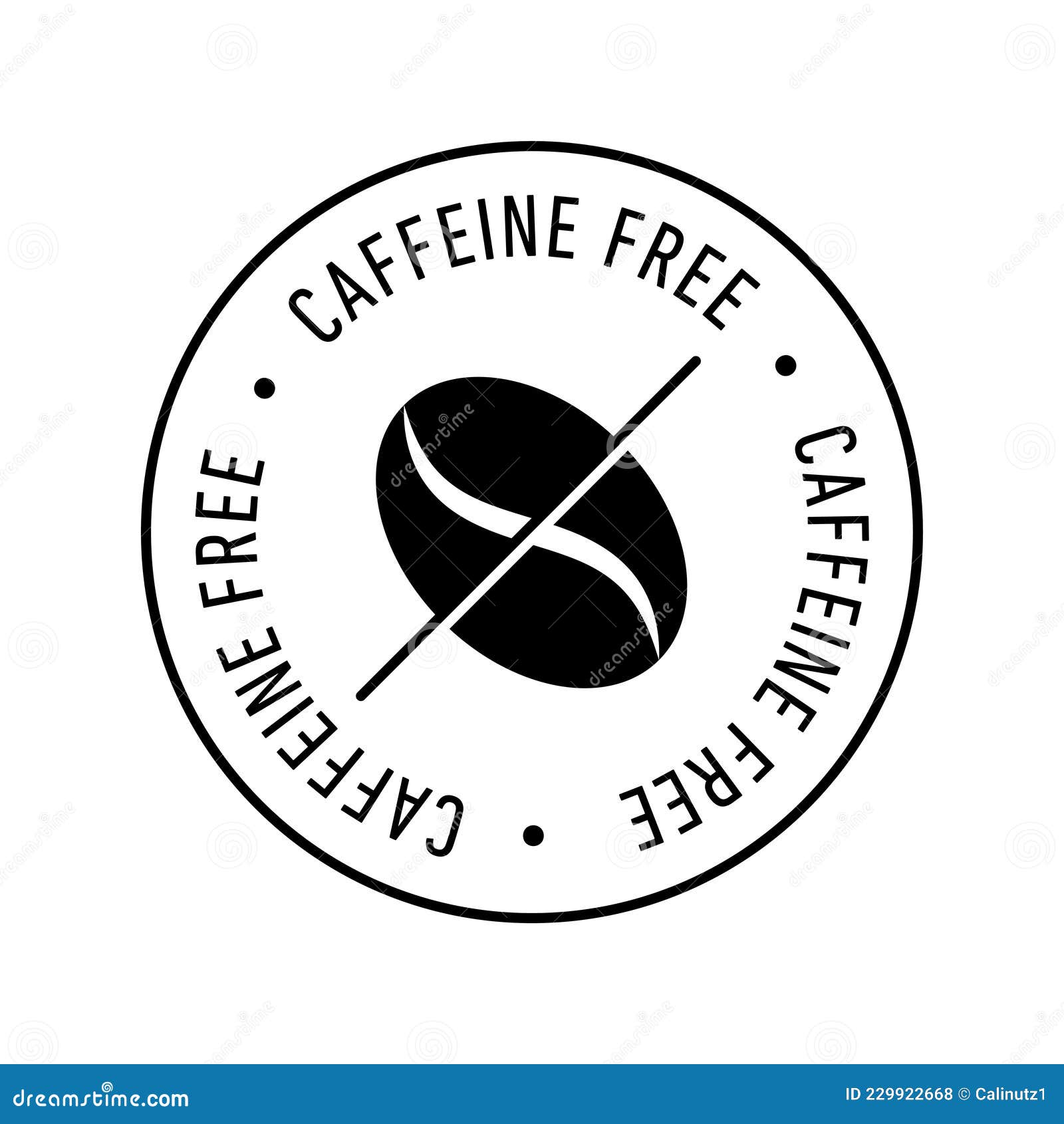Caffeine Free Vector Logo Icon Design Badge Stock Vector - Illustration ...