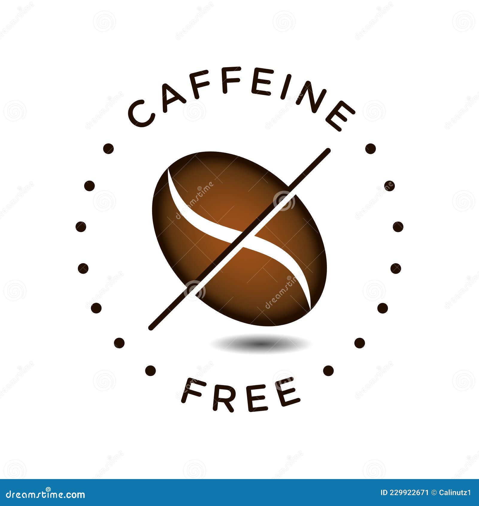 Caffeine Free Vector Logo Icon Design Badge Stock Vector - Illustration ...