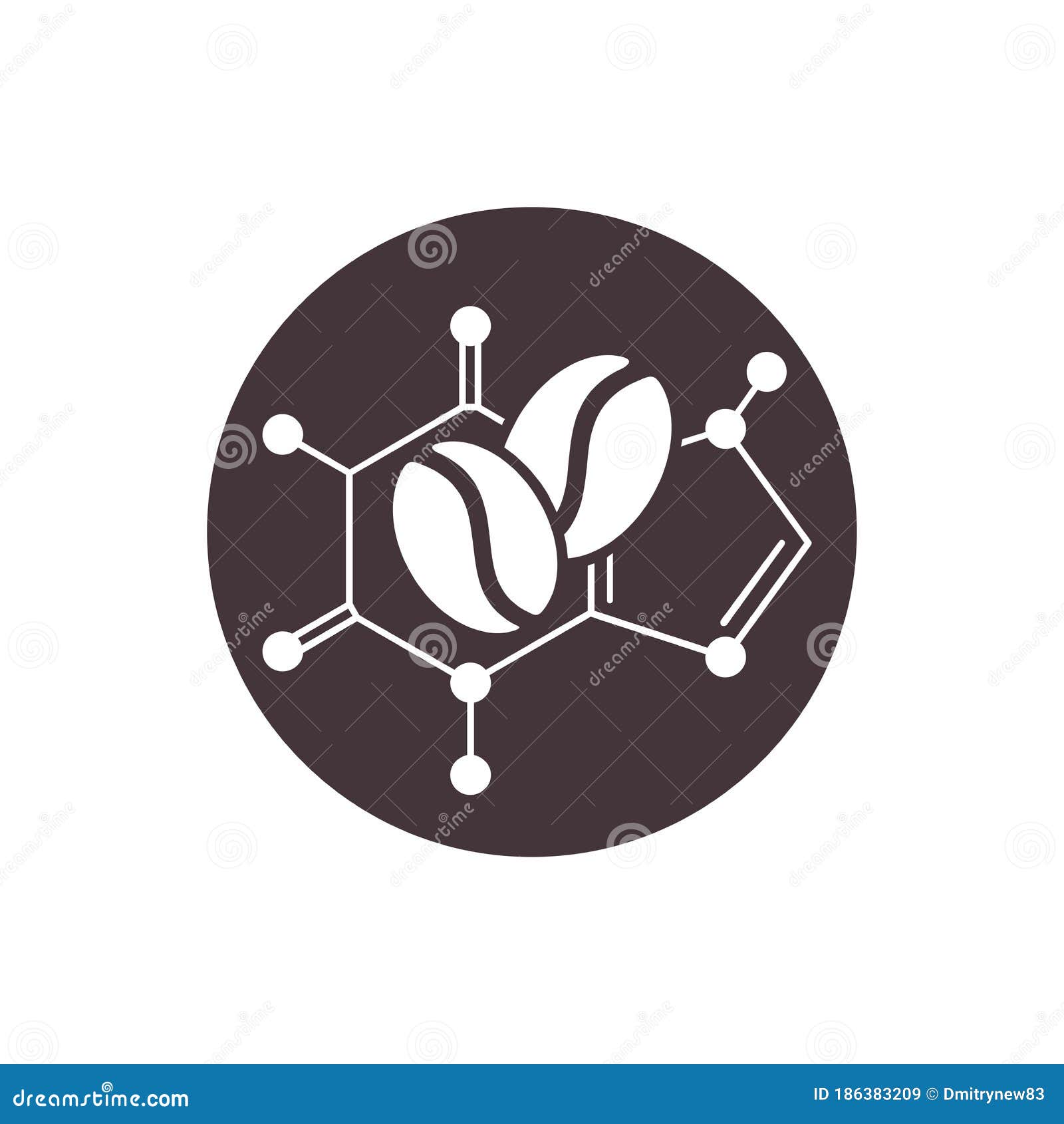 Caffeine Icon Molecular Structure with Coffee Stock Vector ...