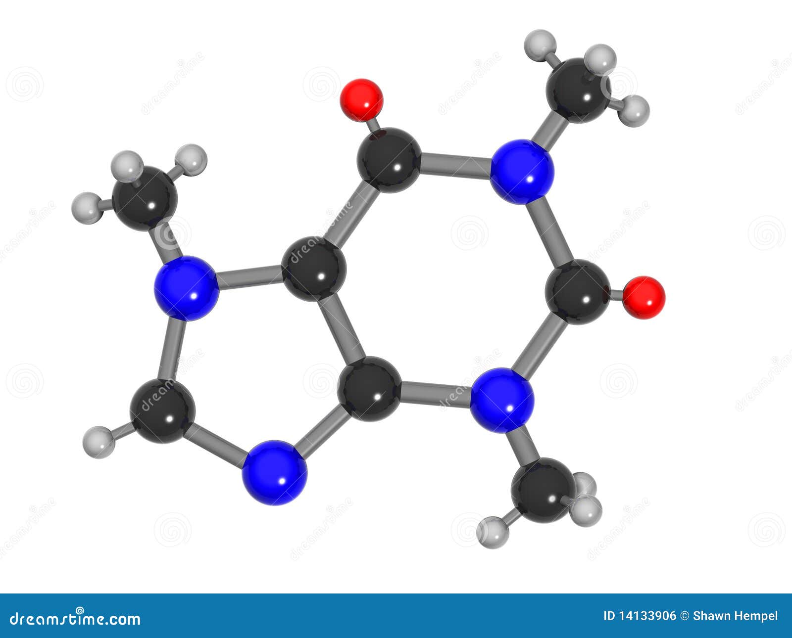 Caffeine molecule stock illustration. Illustration of methylxanthine ...