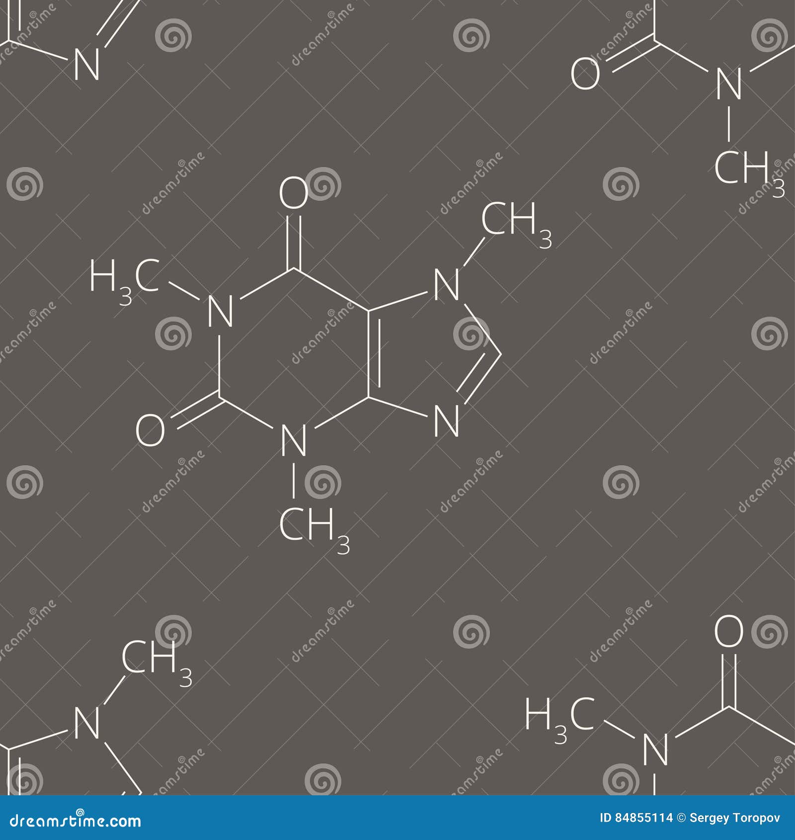Caffeine Molecule Pattern, Seamless Background Design Stock Vector ...