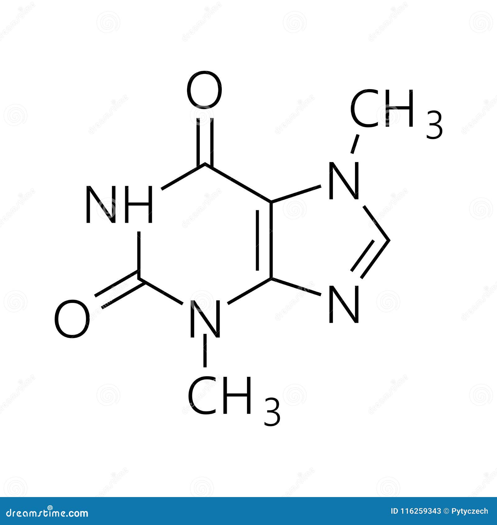 Caffeine Molecule. Simple Chemical Skeletal Formula. Vector ... Caffeine Molecule. Simple Chemical Skeletal Formula. Vector ...