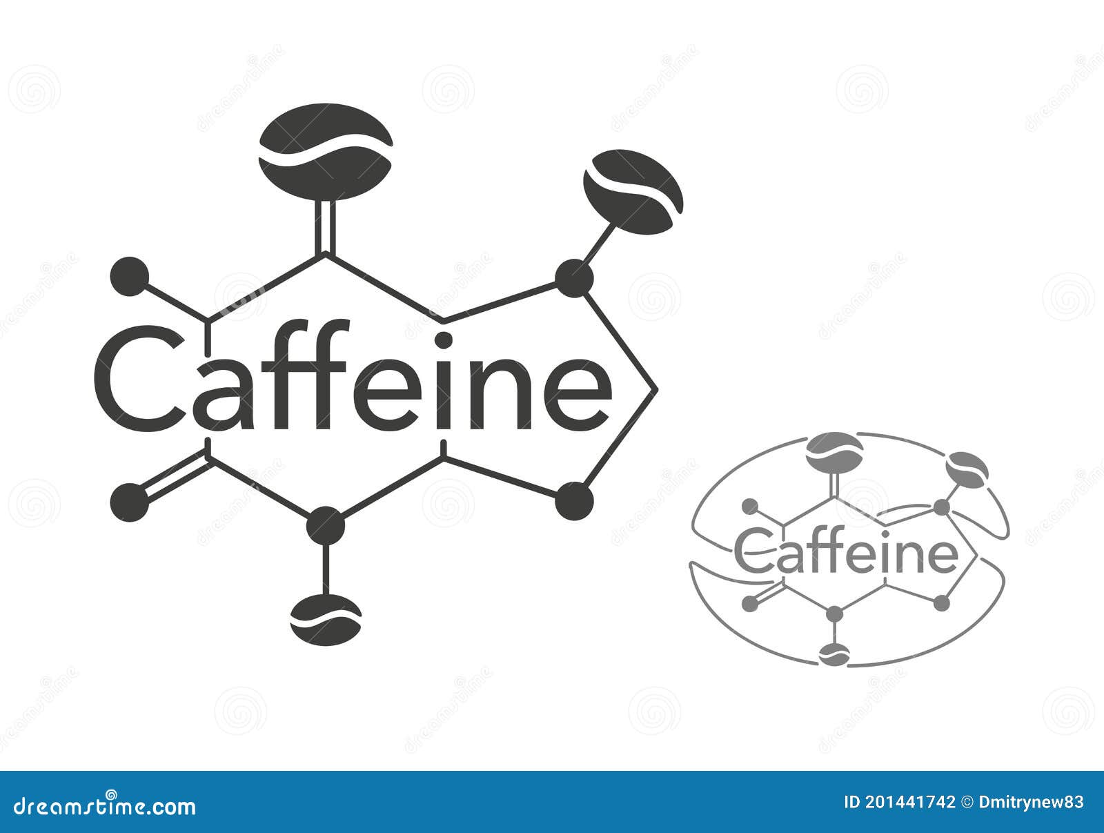 Caffeine Scheme - Molecules with Coffee Beans Stock Vector ...