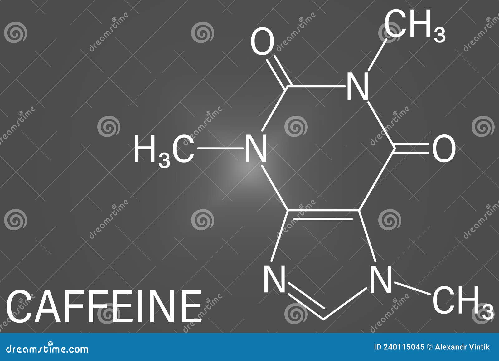 Caffeine. CNS Stimulant. Psychoactive Drug. The Structural Formula Of A ...