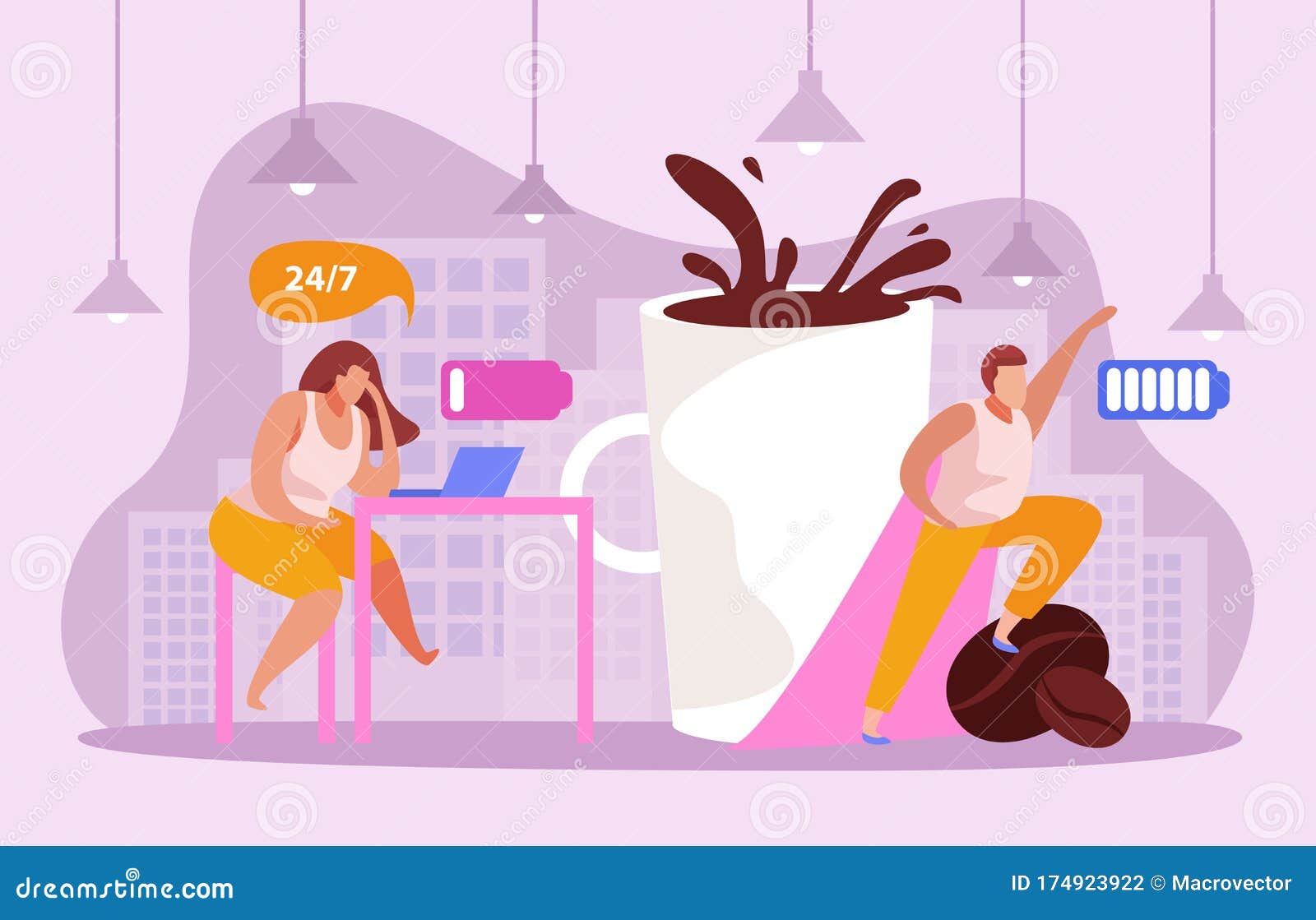 Caffeine Stimulating Effect Composition Stock Vector - Illustration of ...