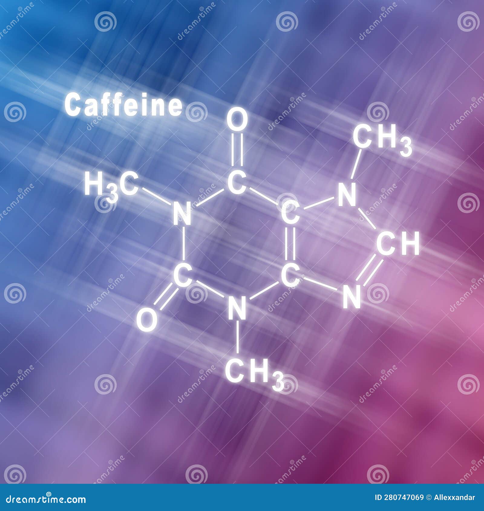Caffeine Structural Chemical Formula Stock Illustration - Illustration ...