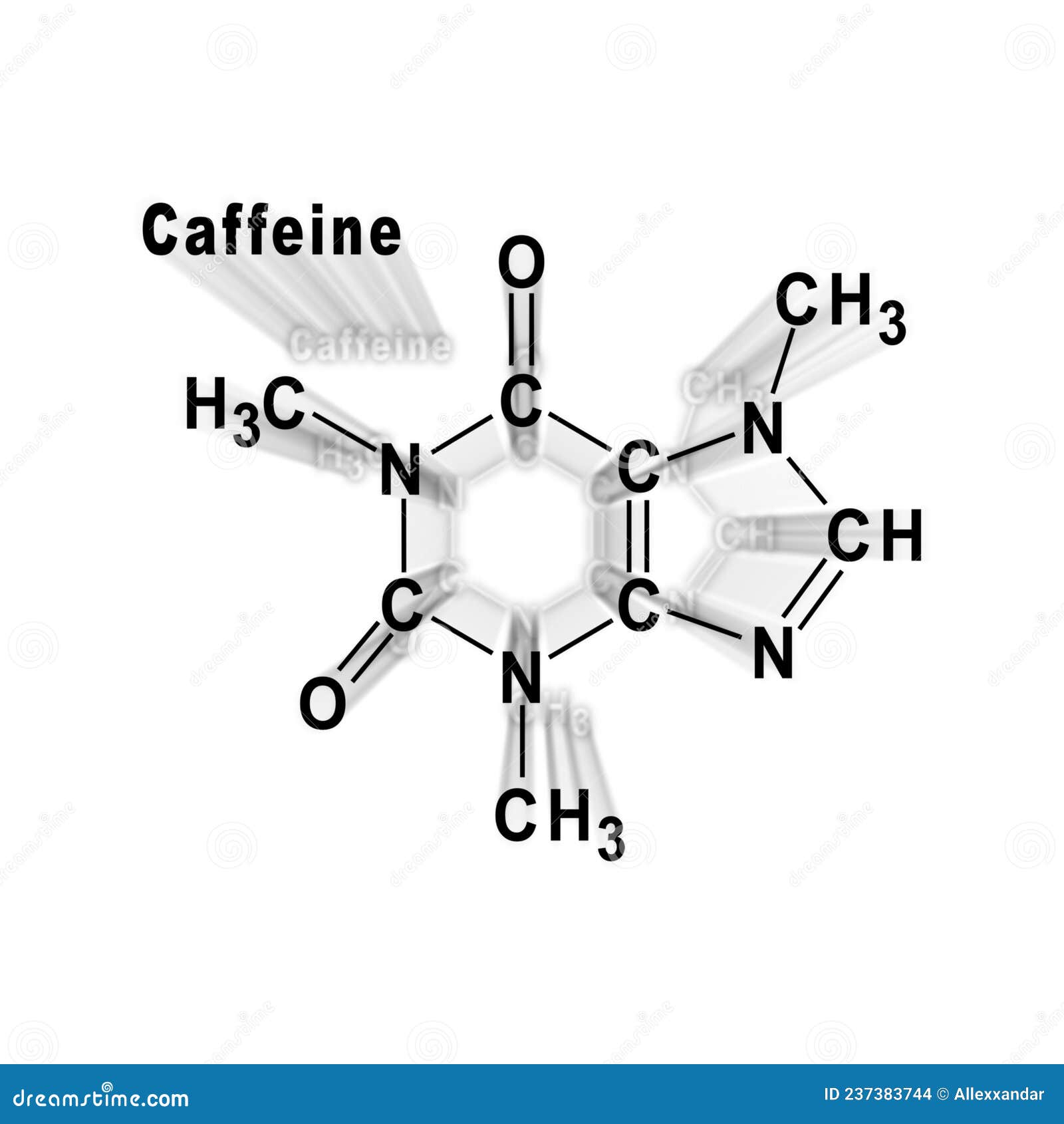 Caffeine Structural Chemical Formula Stock Illustration - Illustration ...