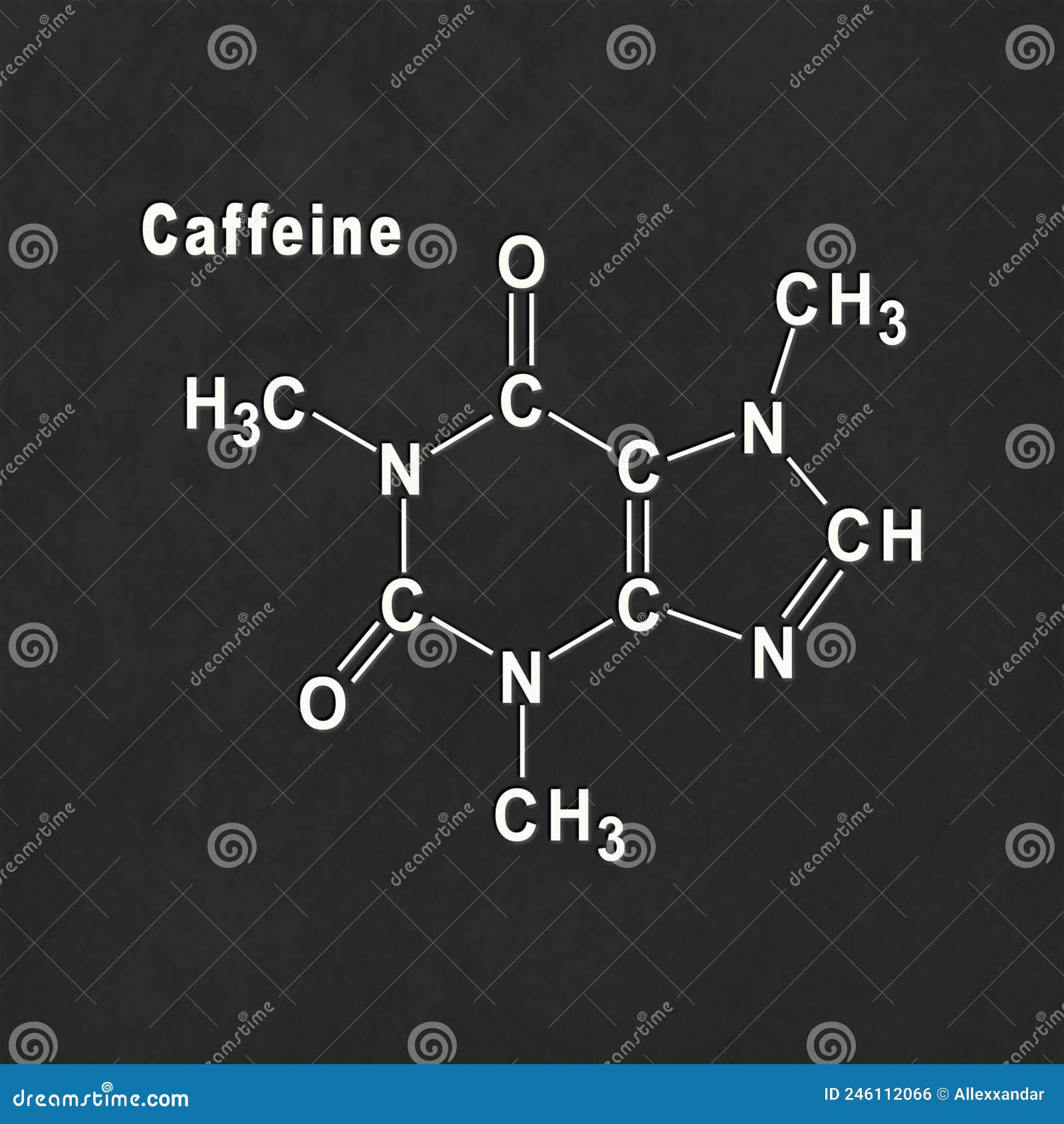 Caffeine Structural Chemical Formula Stock Illustration Illustration