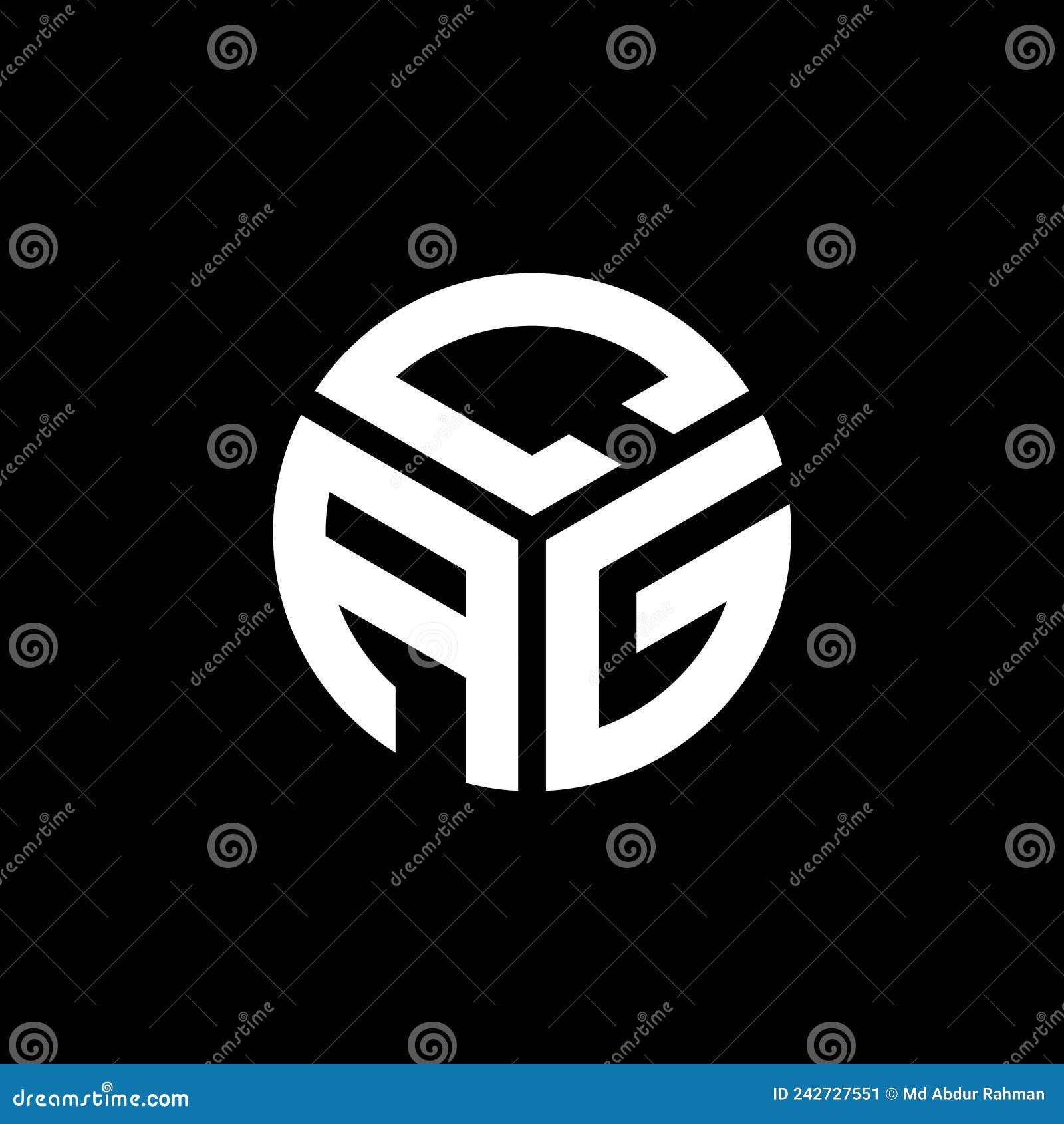 CAG Letter Logo Design on Black Background. CAG Creative Initials ...