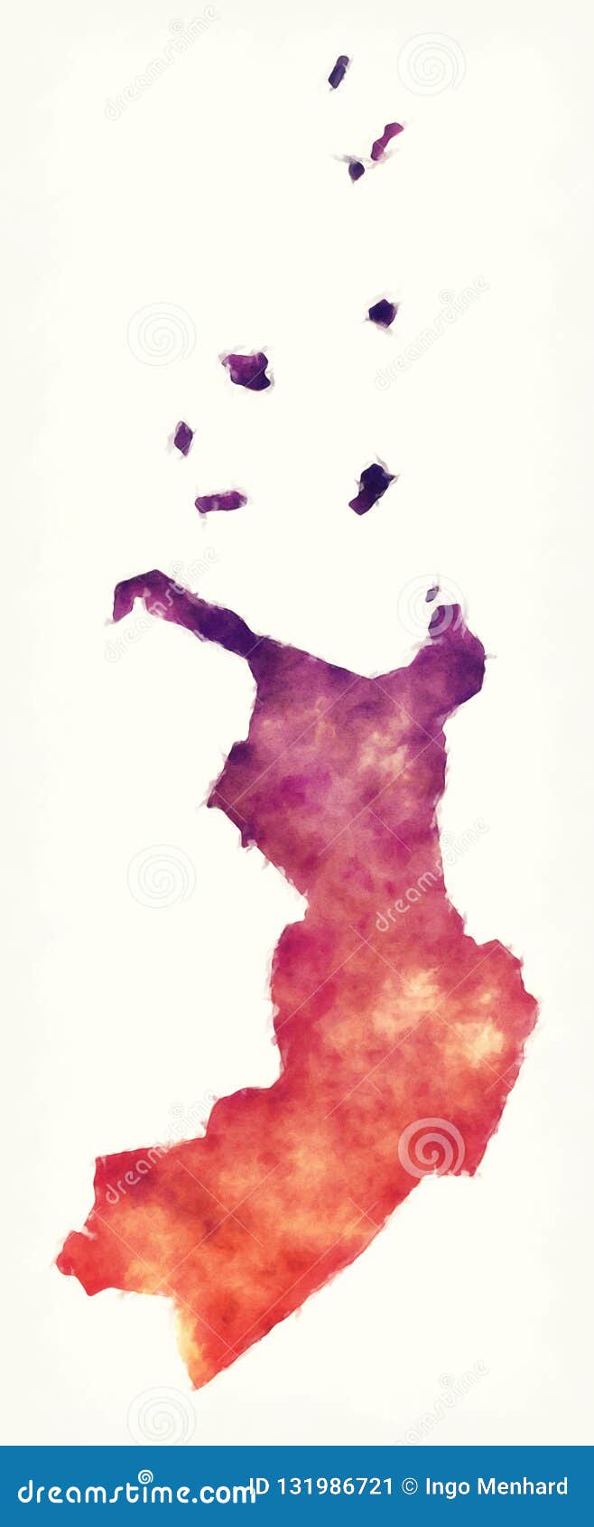 Cagayan Valley Region Watercolor Map of the Philippines Stock ...