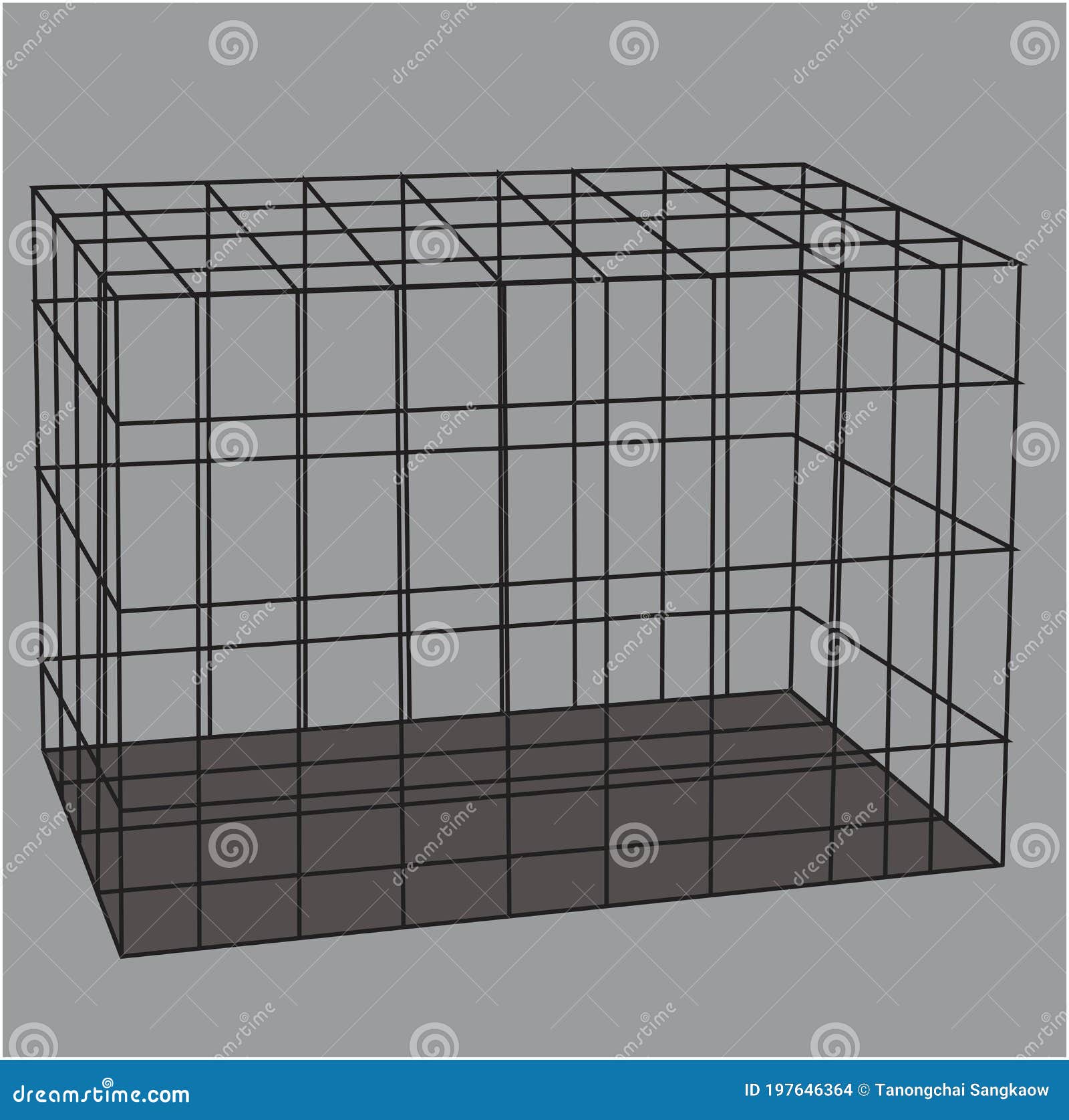 Black Square Steel Cage for Animal Detention Stock Vector ...