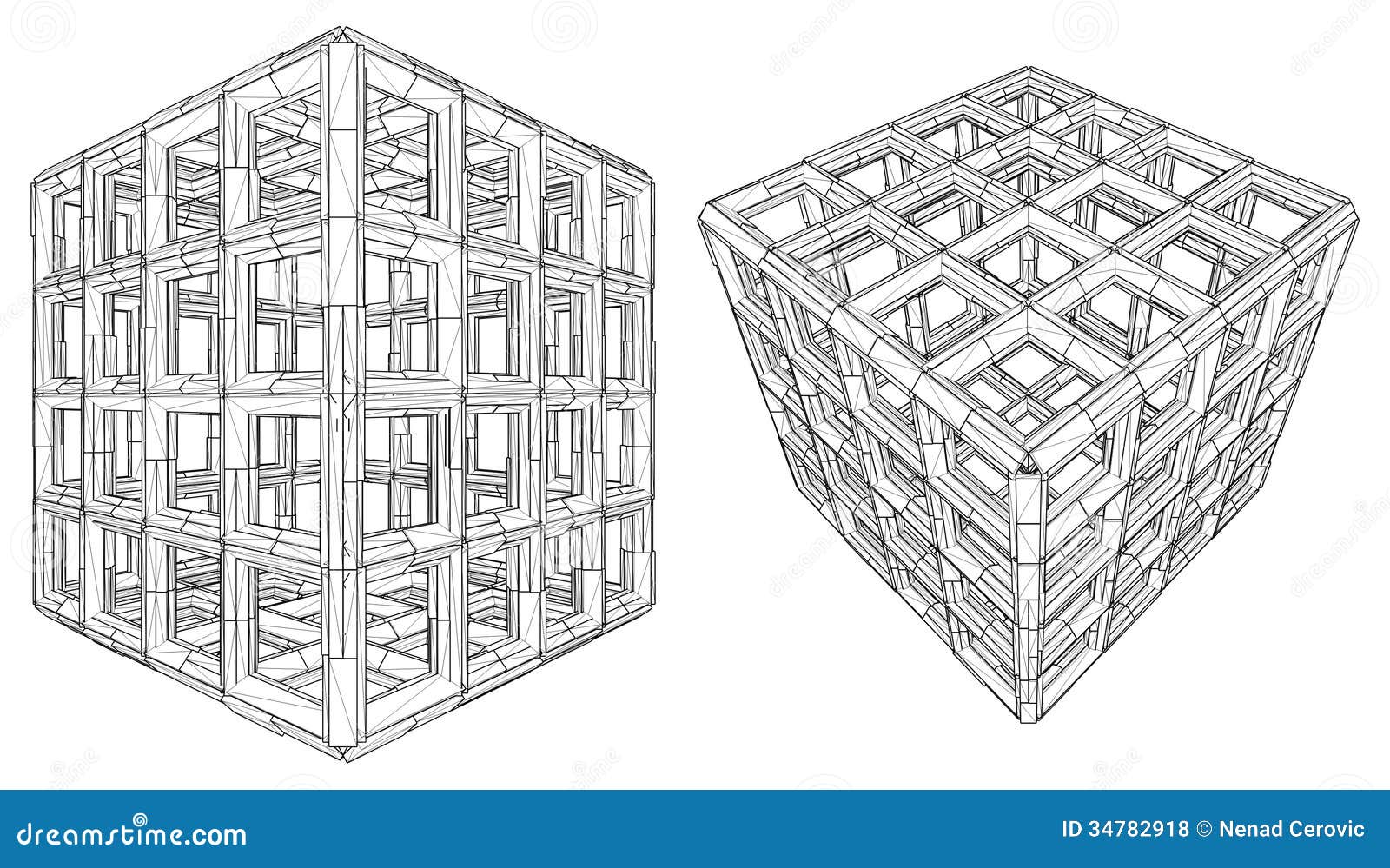 Cage Box Cube Vector stock illustration. Illustration of protect - 34782918