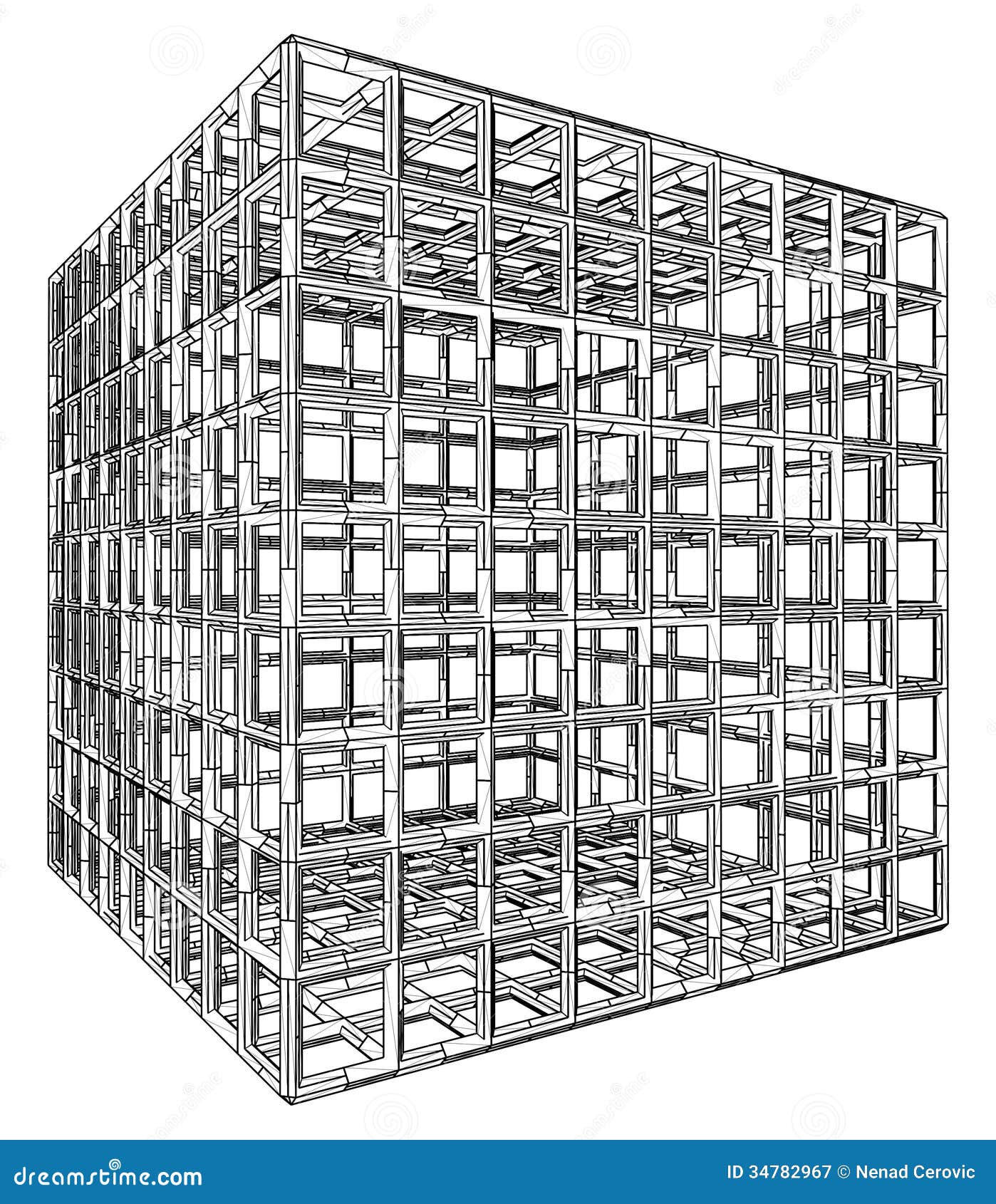 Cage Box Cube Vector stock illustration. Illustration of protect - 34782967