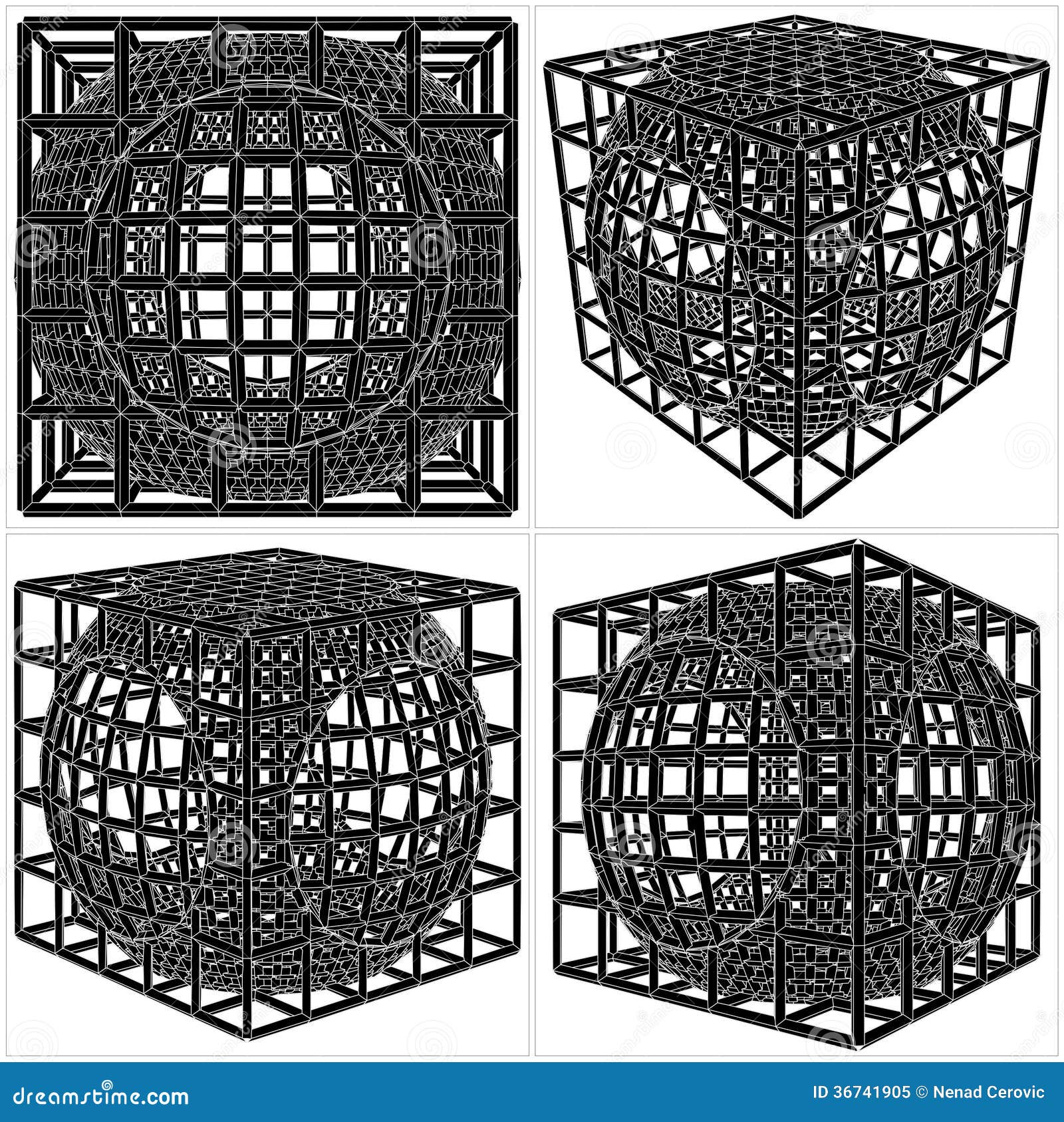 Cage Box Cube Vector stock vector. Illustration of isolate - 36741905