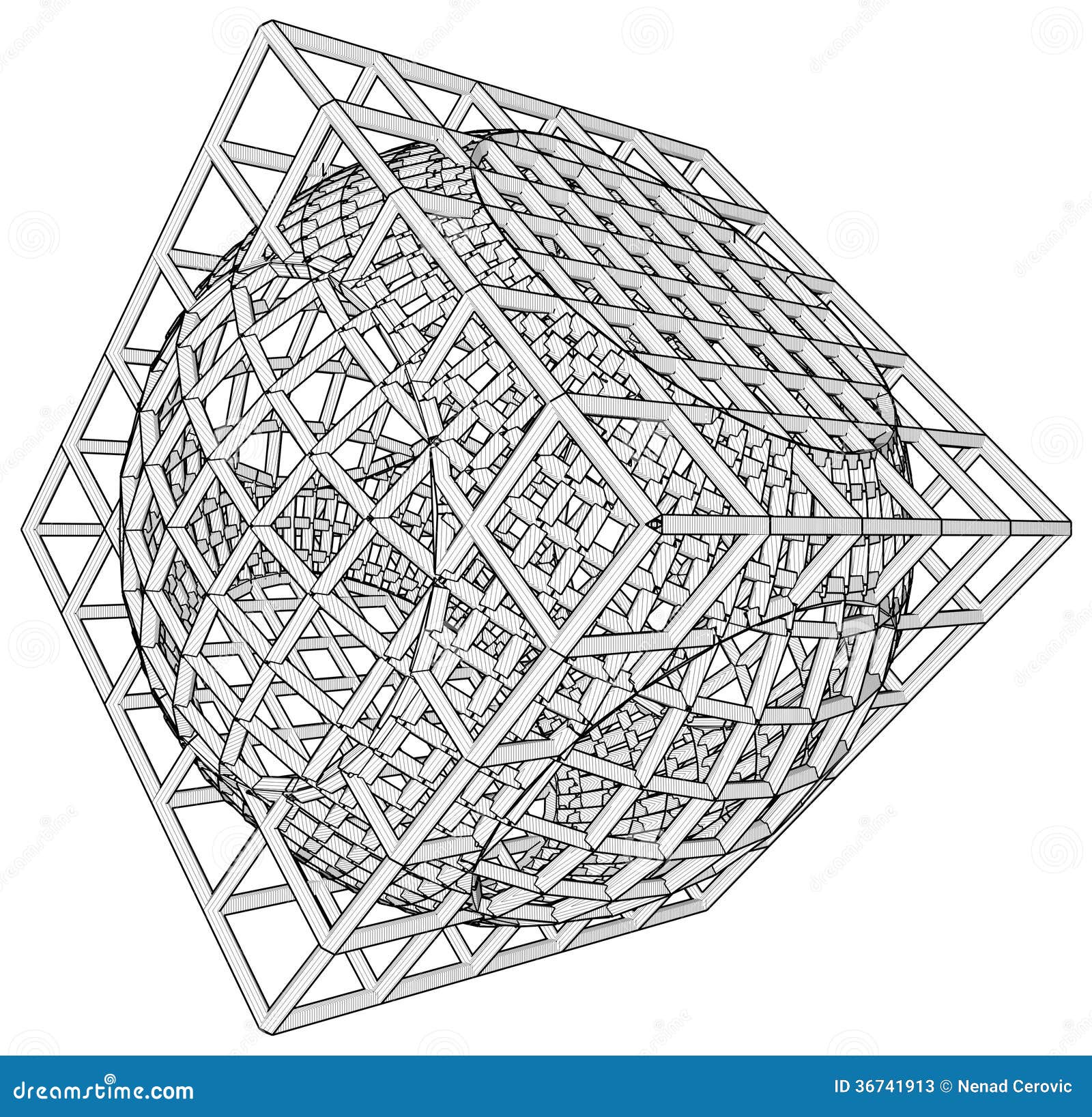 Cage Box Cube Vector stock vector. Illustration of cage - 36741913