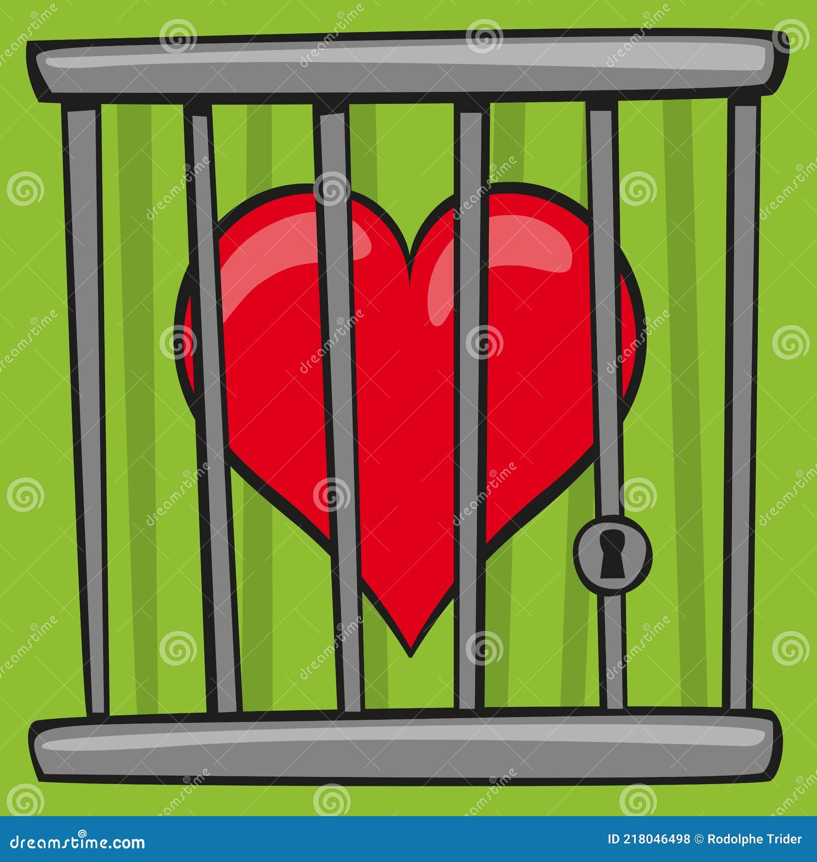 A Heart is Imprisoned To Symbolize Forbidden Love. Stock Vector ...