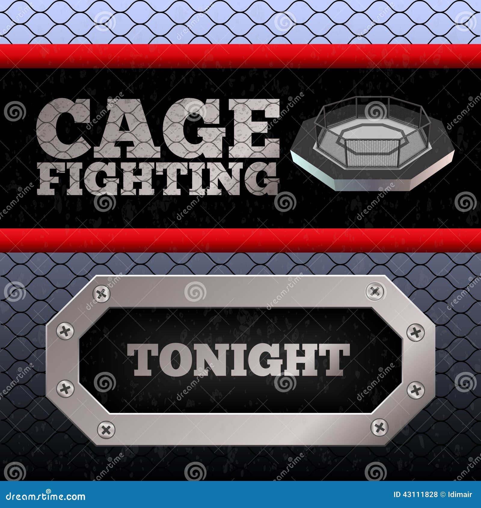 Cage Fighting. MMA Poster stock vector. Illustration of poster - 43111828