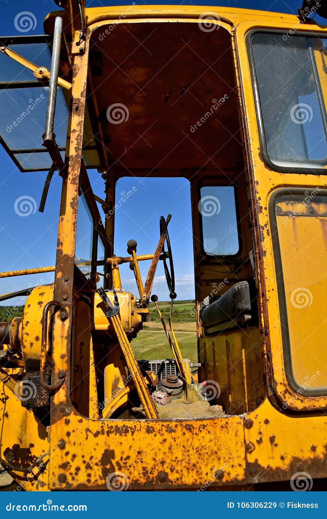 Cage and Gears of an Old Rusty Road Grader Stock Image - Image of ...