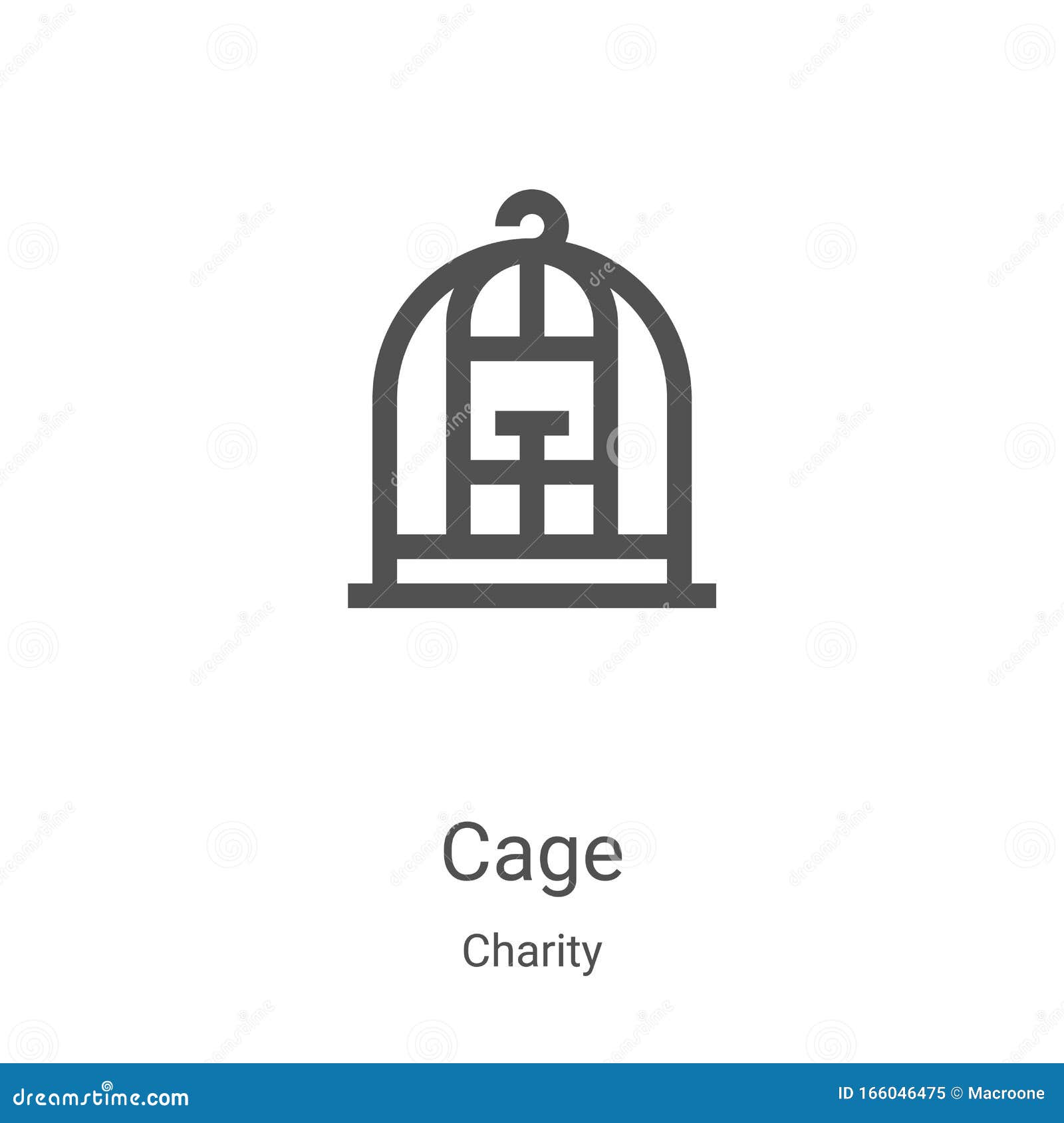 Cage Icon Vector from Charity Collection. Thin Line Cage Outline Icon ...
