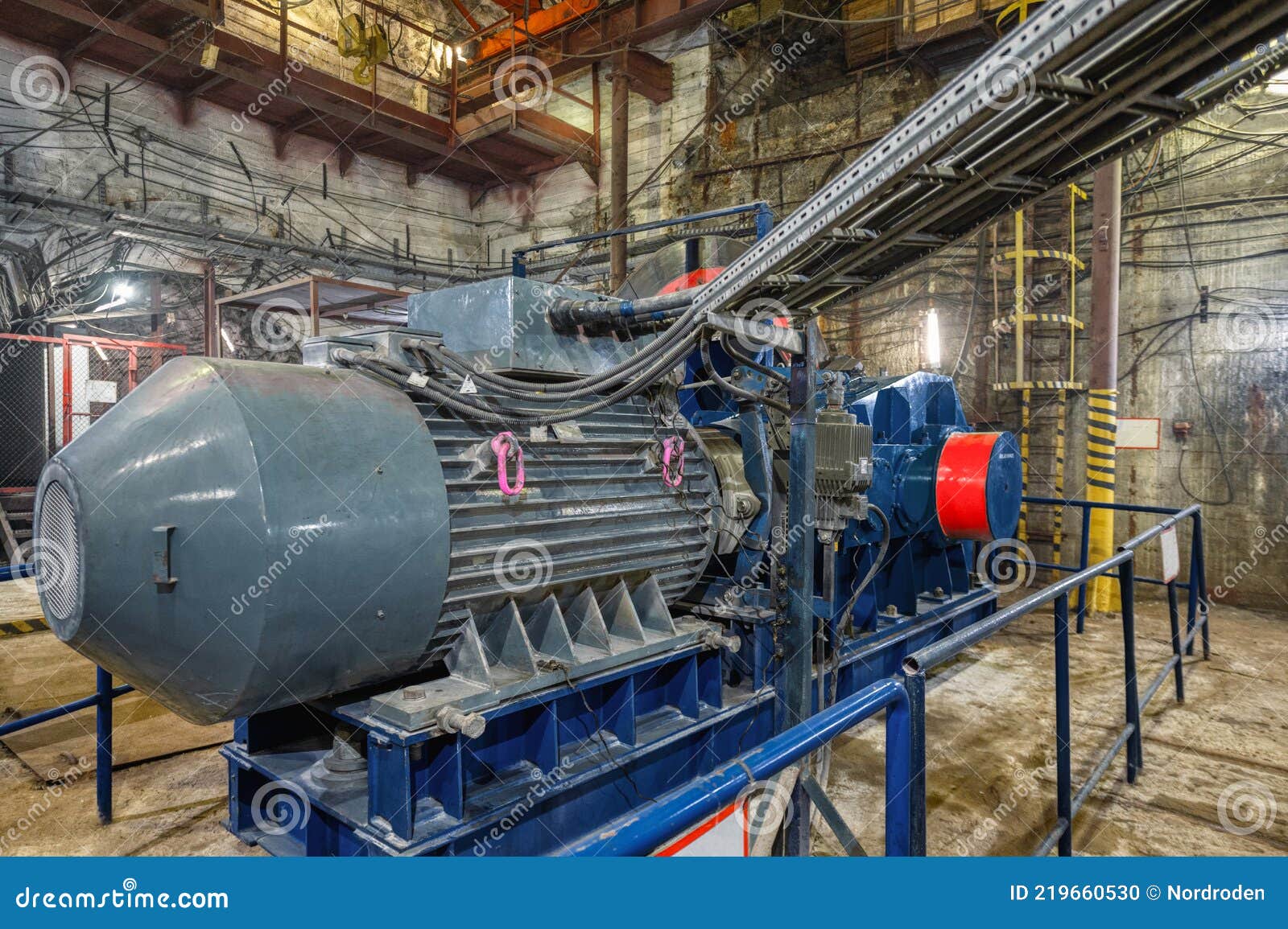 Cage Lifting Rope Machine. Modern Mine Equipment Stock Photo - Image of ...