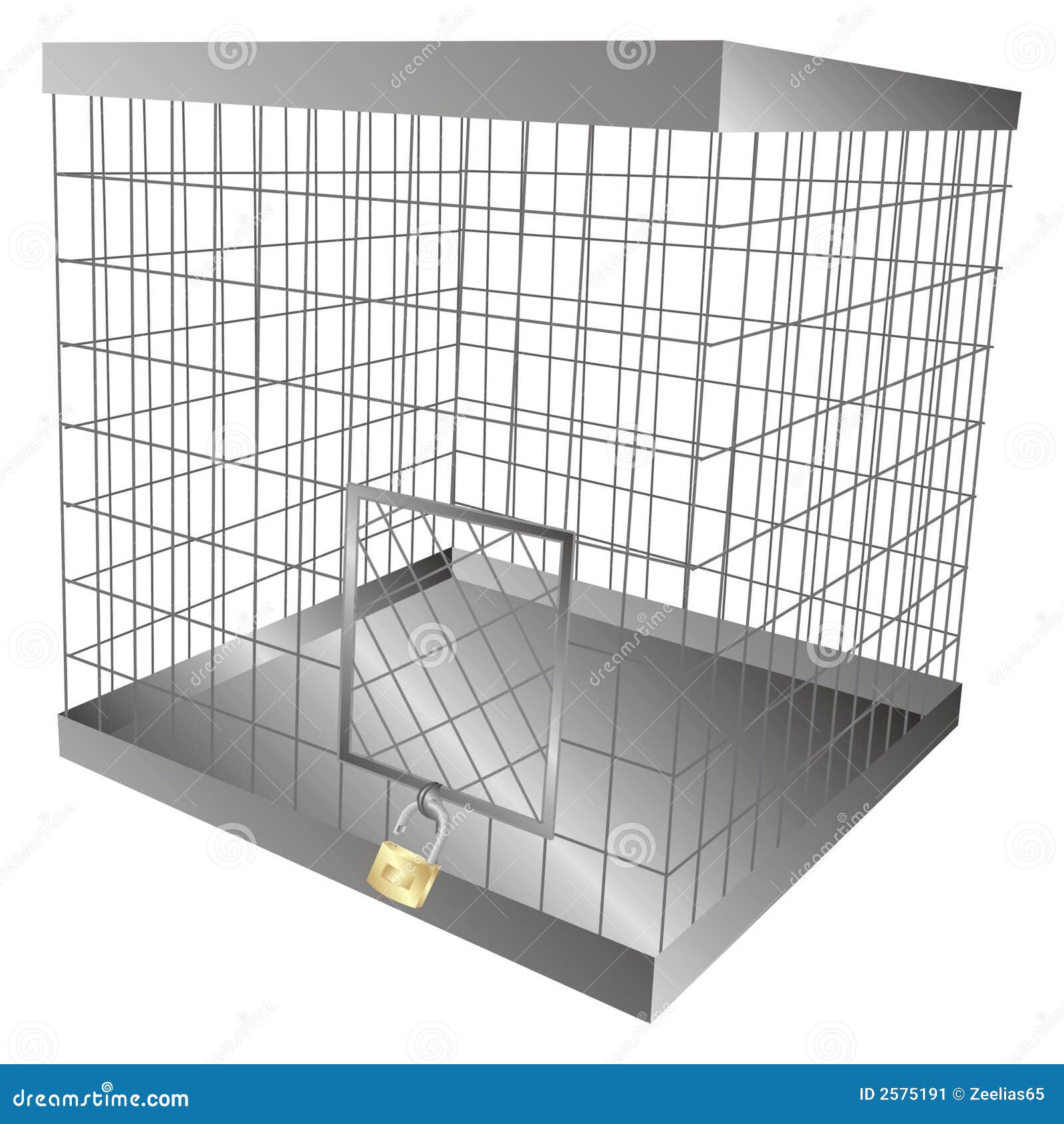 Cage with a padlock stock vector. Illustration of grill - 2575191