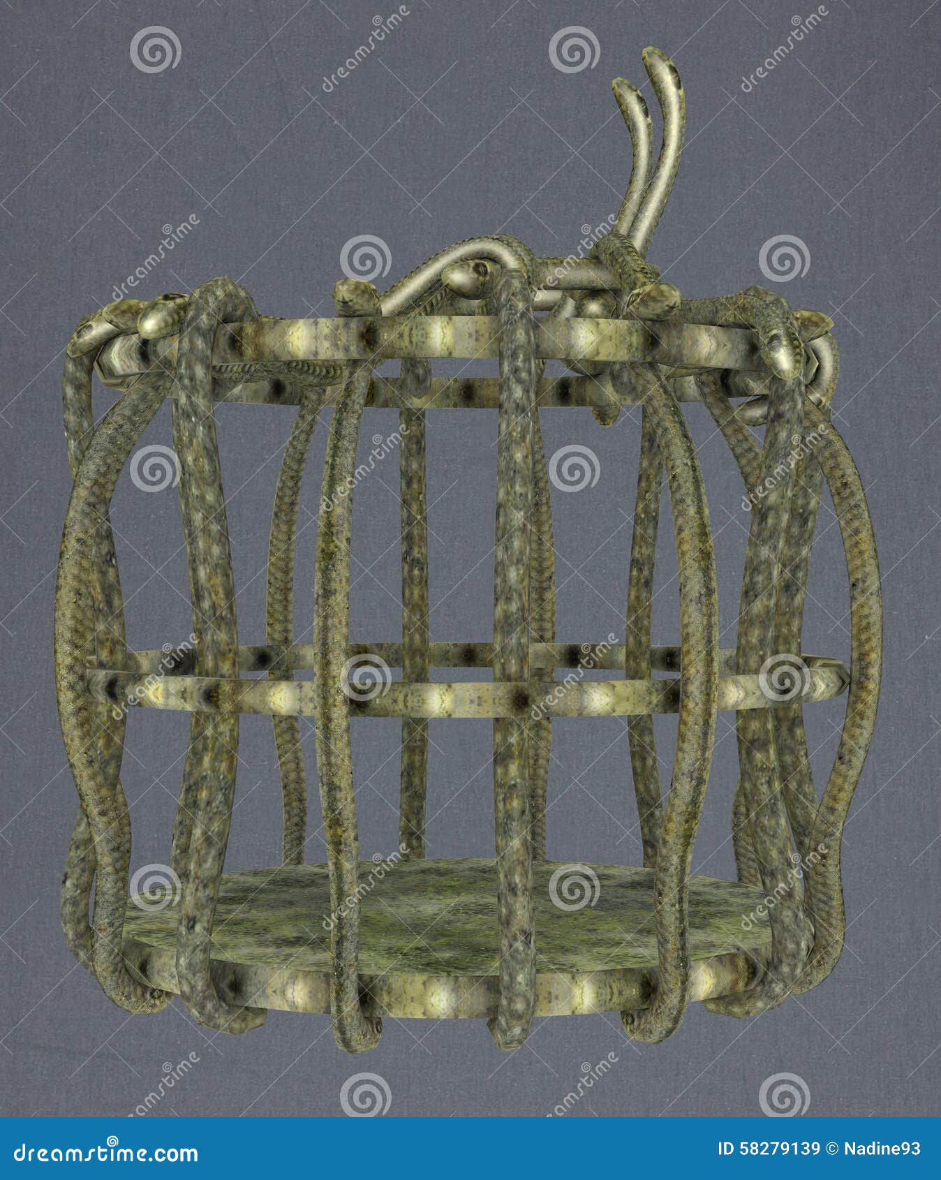 Cage of snakes stock illustration. Illustration of render - 58279139