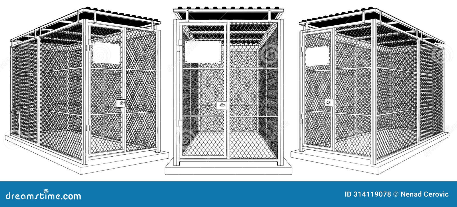 Cage Vector. Illustration Isolated on White Background. Animal Cage ...