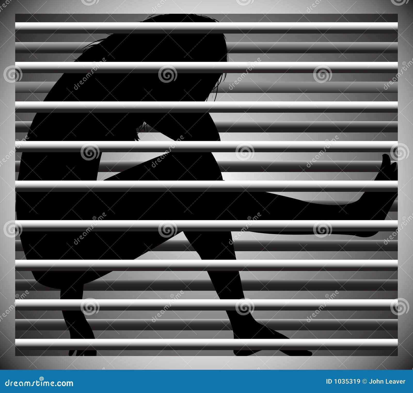 Caged stock vector. Illustration of female, capture, caged - 1035319