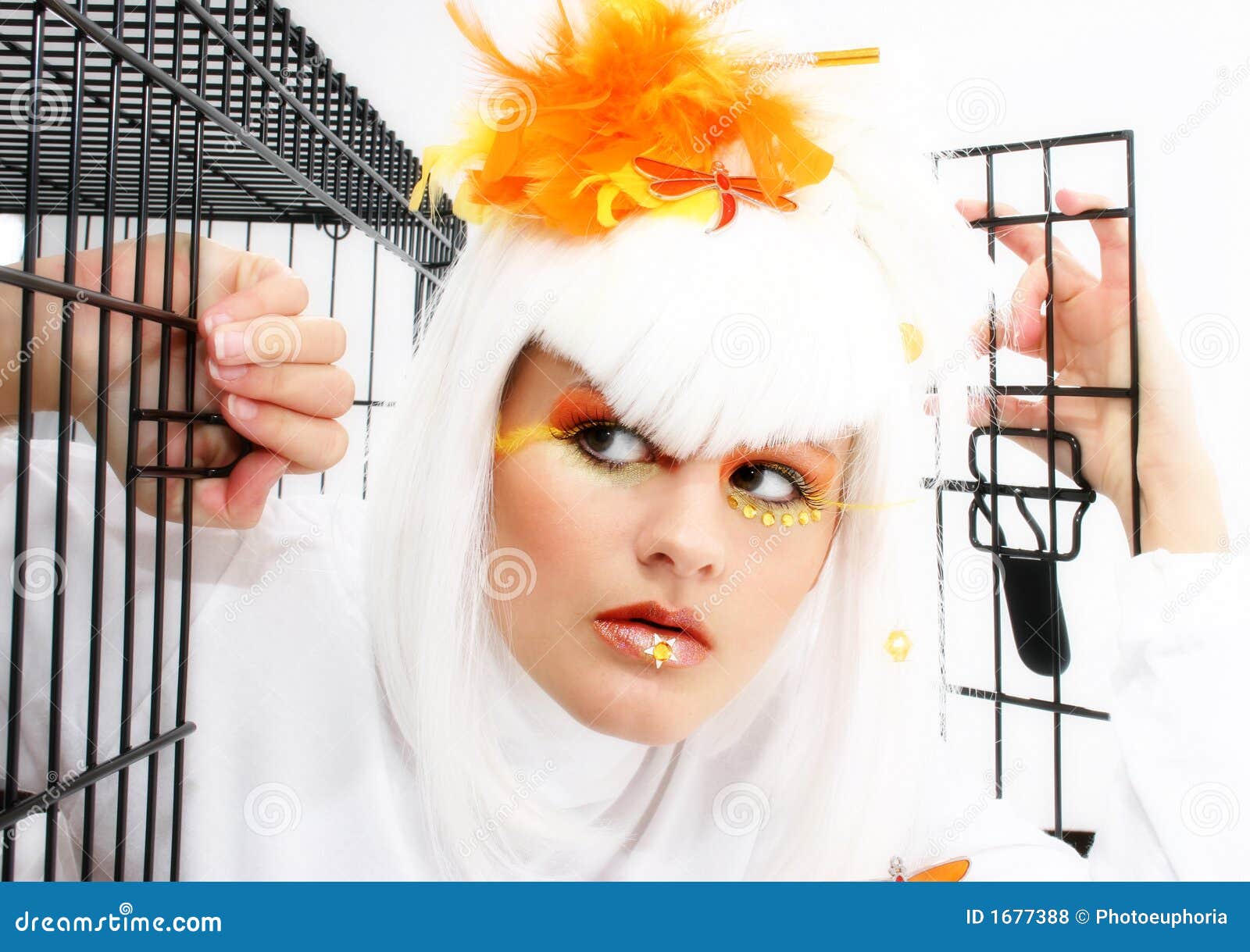 Caged stock photo. Image of woman, glam, twenties, face - 1677388