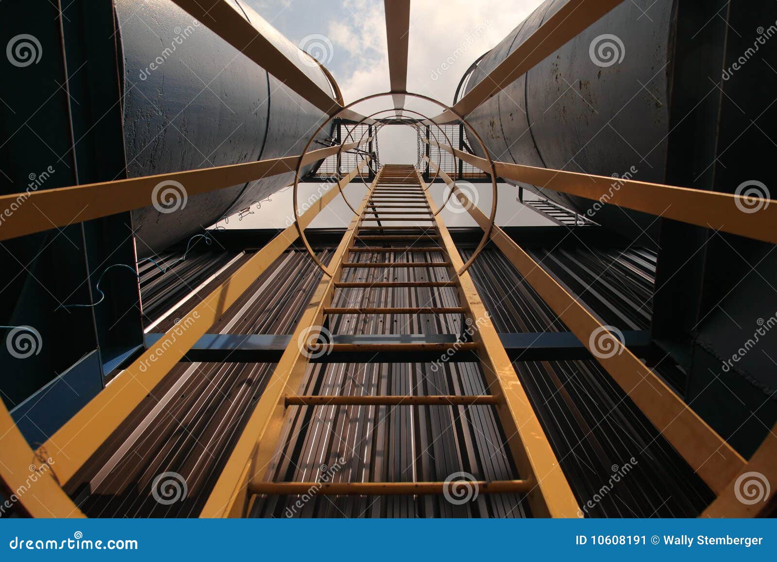 Caged ladder stock image. Image of farm, container, exterior - 10608191