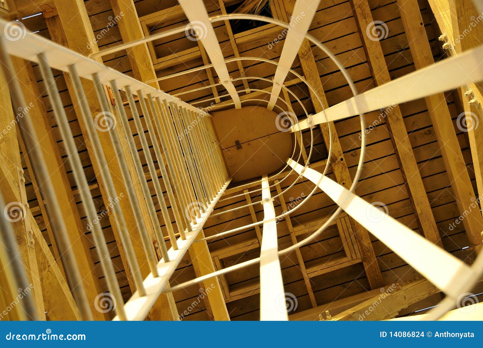 Caged Ladder to Water Tank stock photo. Image of wireless - 14086824