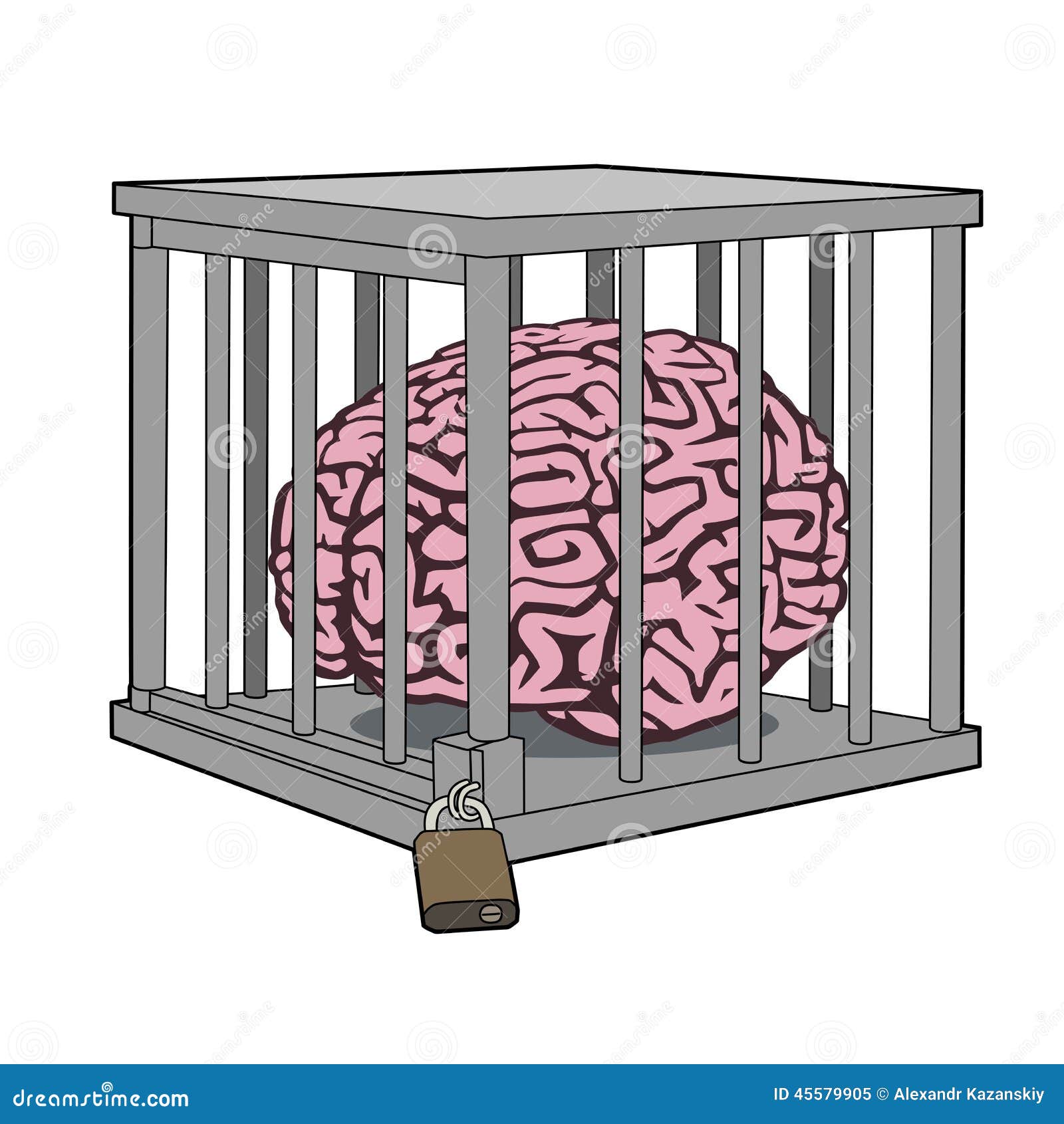 Caged mind stock vector. Illustration of element, anatomy - 45579905