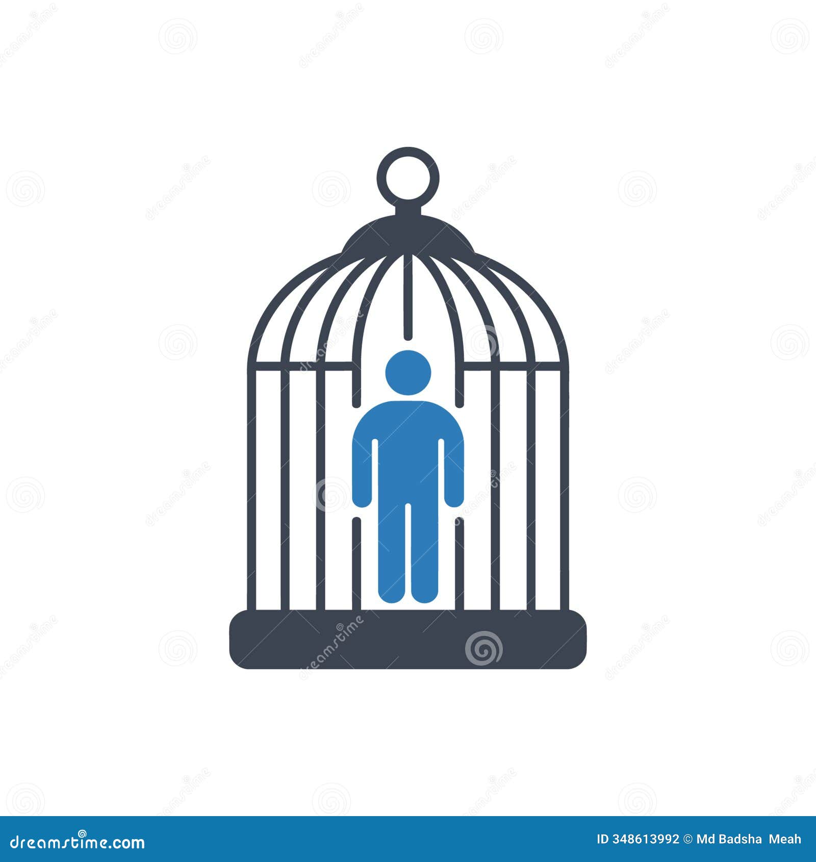 Caged Person Symbol icon stock vector. Illustration of freedom - 348613992
