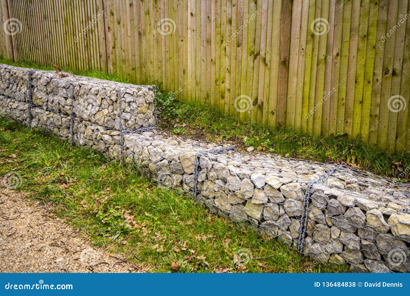 Caged Stone Block Wall for Construction Projects Stock Photo - Image of ...
