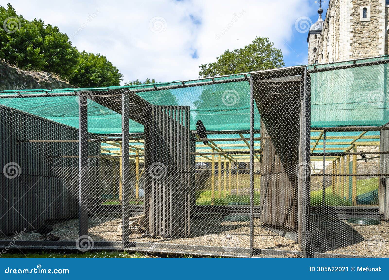 Cages for Royal Ravens in London Tower Stock Image - Image of britain ...