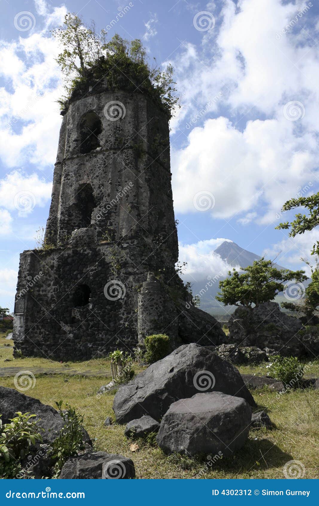 Cagsawa Ruins Mayon Volcano Philippines Stock Photo - Image of nature ...