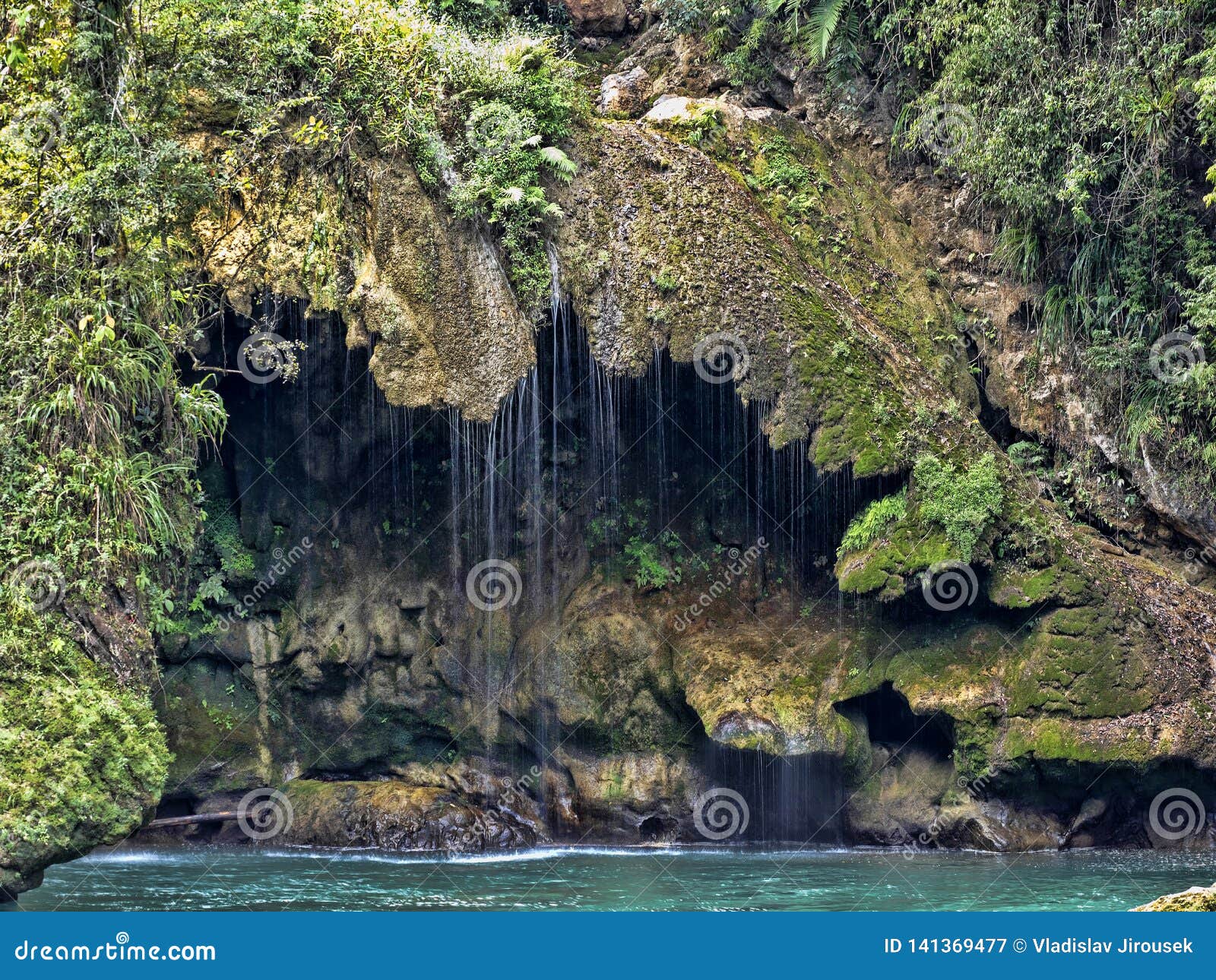 Cahabon River, Forms Numerous Cascades, Semuc Champey, Guatemala Stock ...