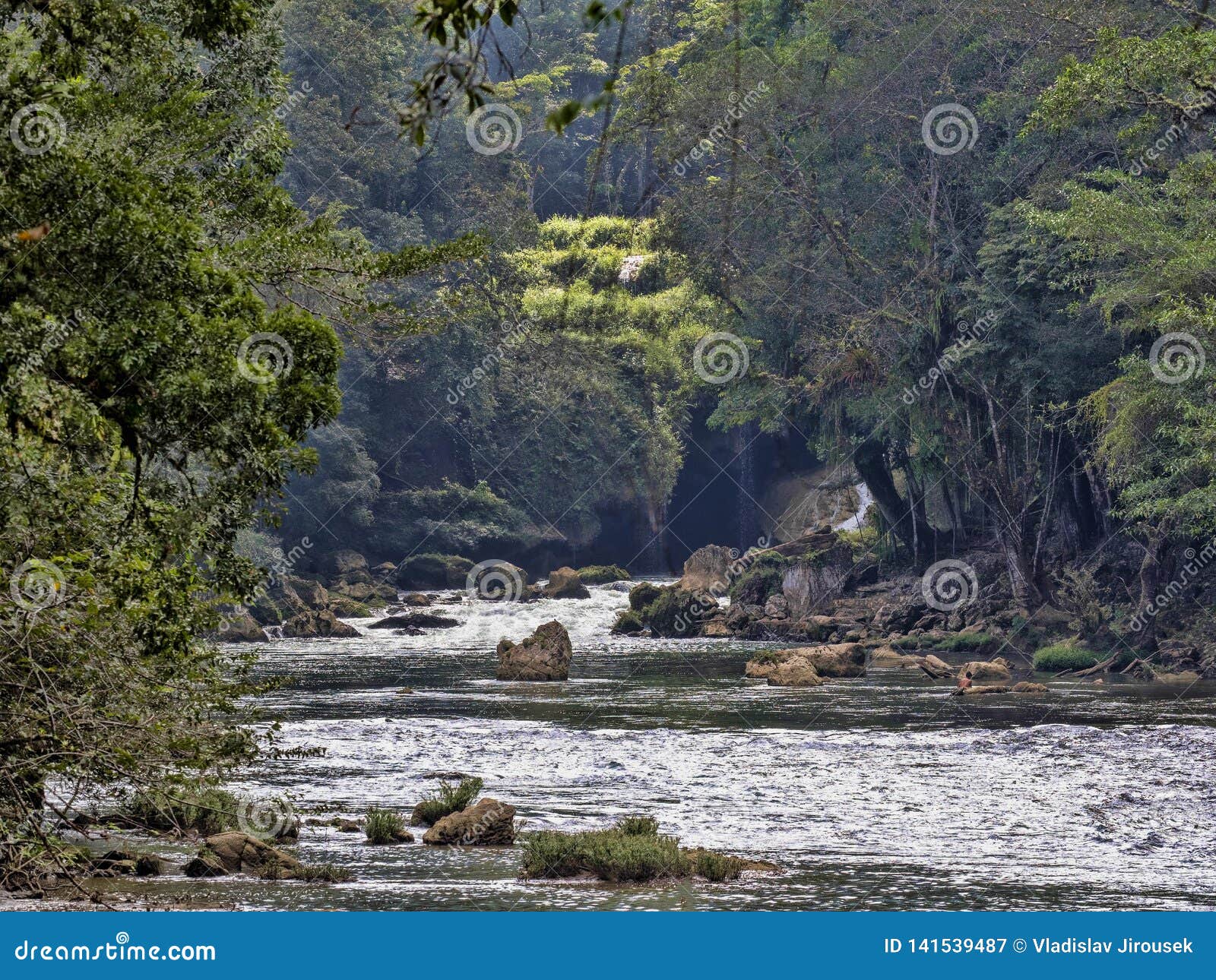 Cahabon River Going Underground And The Small Waterfalls Falling Off ...