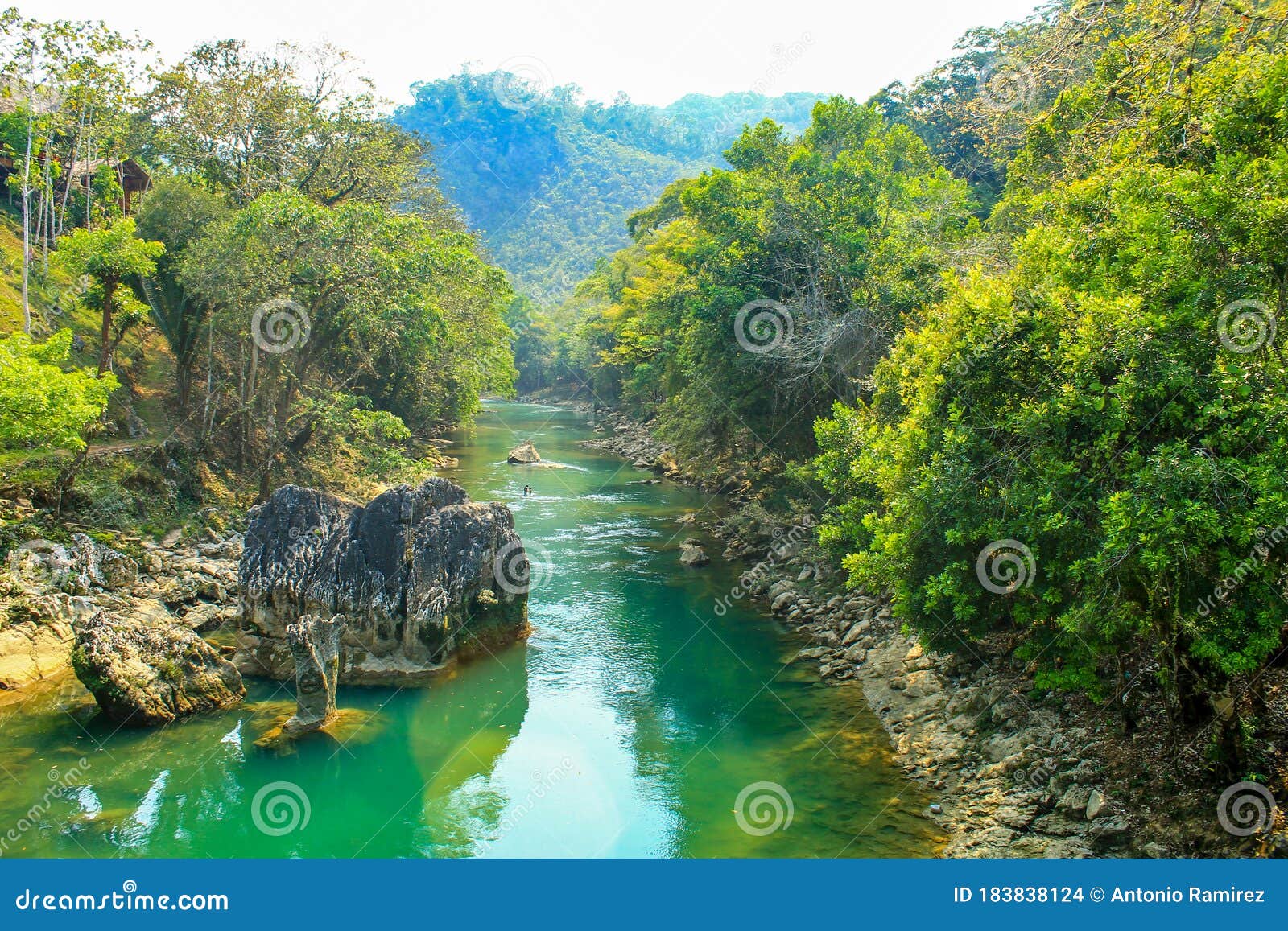 Cahabon River, Forms Numerous Cascades, Semuc Champey, Guatemala ...