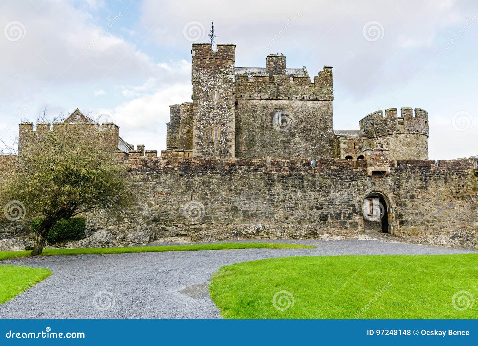 Castle Courtyard Gardens And Battlements, Silves, Portugal. Royalty ...