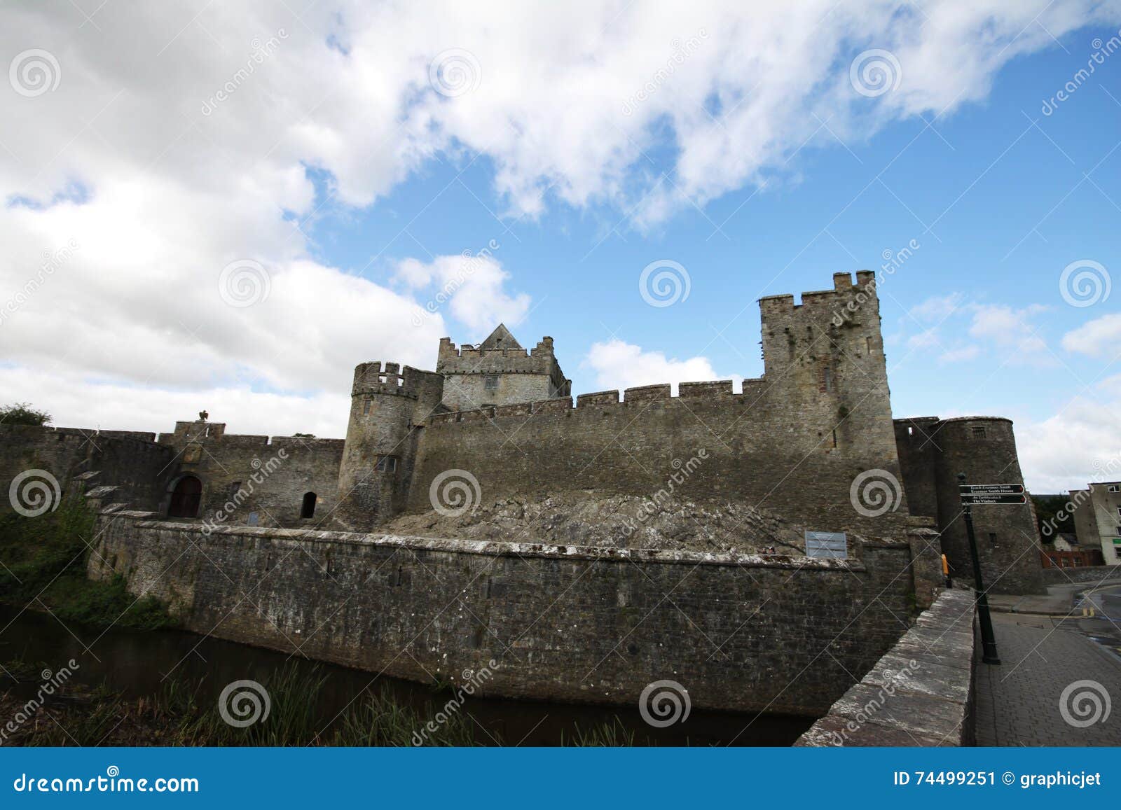 Cahir Castle and Its Big Wall in Ireland Stock Image - Image of castle ...