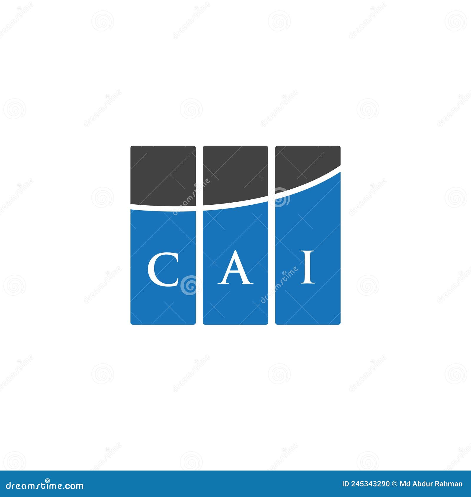 CAI Letter Logo Design on BLACK Background. CAI Creative Initials ...