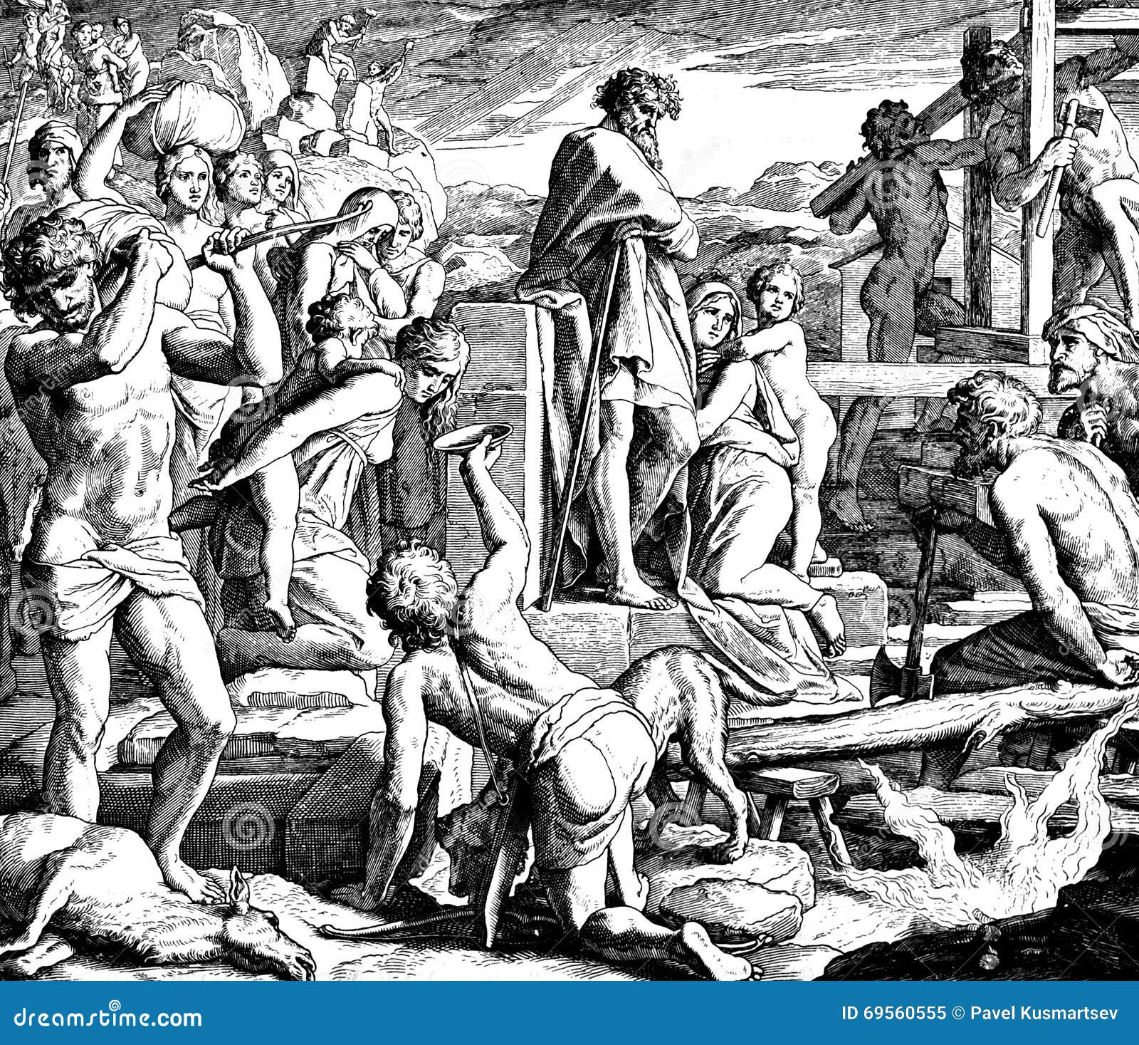 Cain Builds the City Av Enoch Fotografering för Bildbyråer - Bild av ...