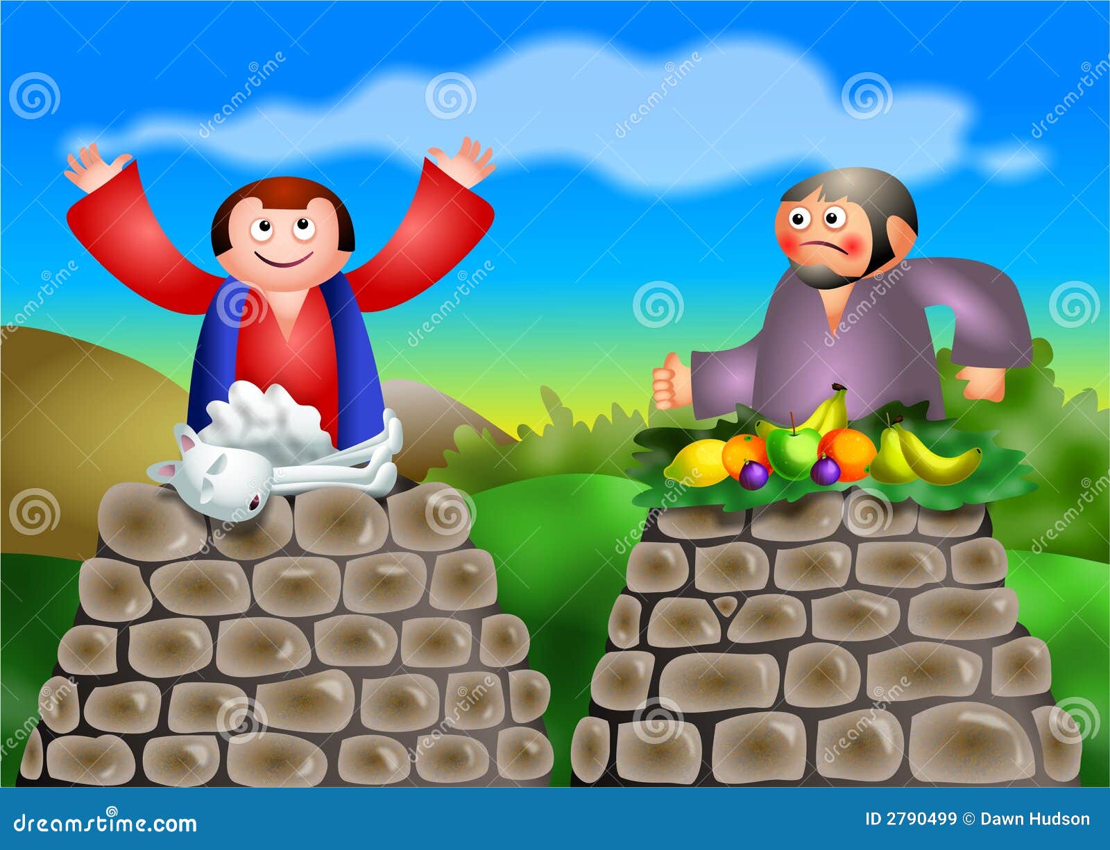 Cain e Abel ilustração stock. Ilustração de paisagem, exterior - 2790499