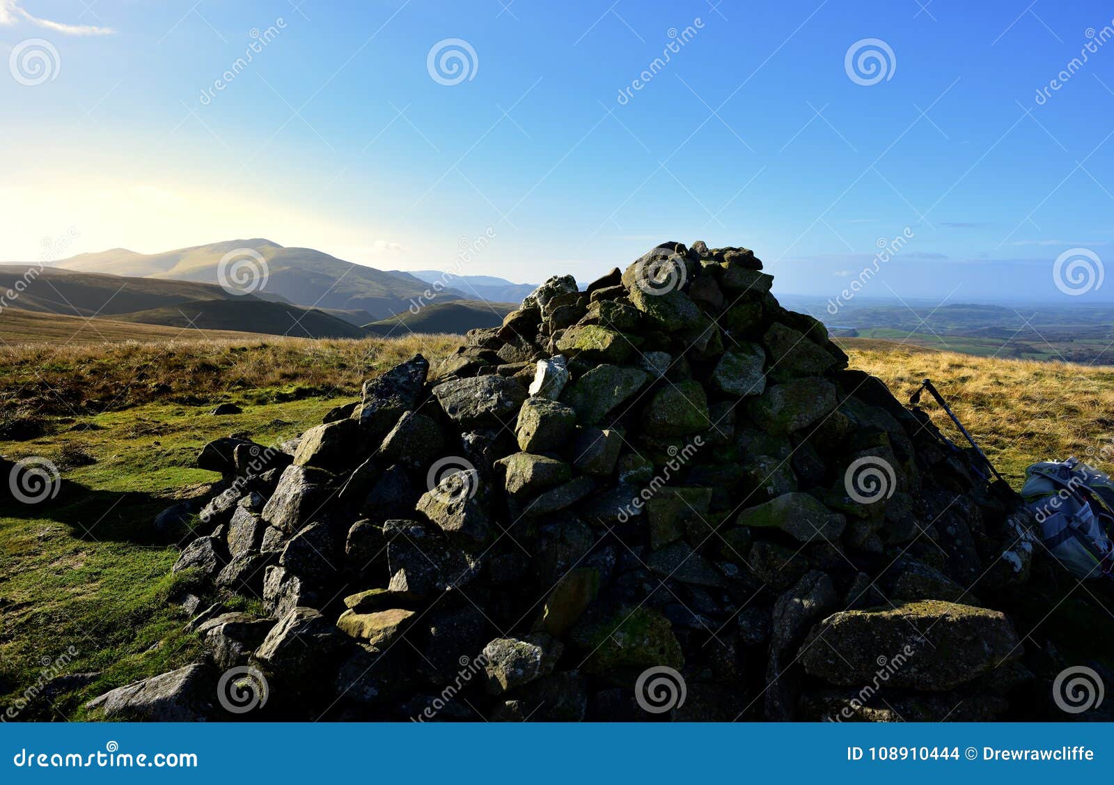 Cairn on Grea Sca Fell stock photo. Image of district - 108910444