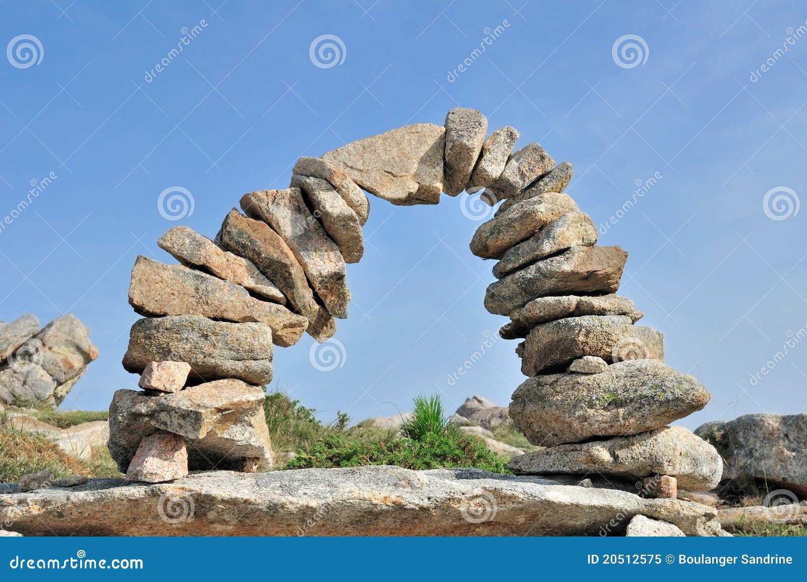 Cairn in the Shape of Half Circle Stock Image - Image of rocks ...