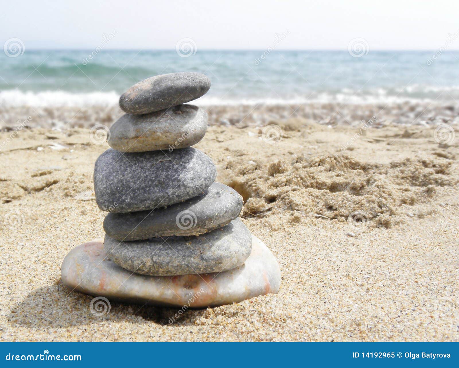 Cairn stones on the beach stock image. Image of health - 14192965